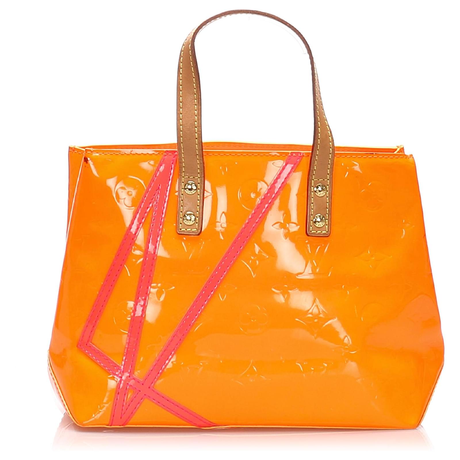 Louis Vuitton Orange Vernis Robert Wilson Reade PM Pink Leder Lackleder ...