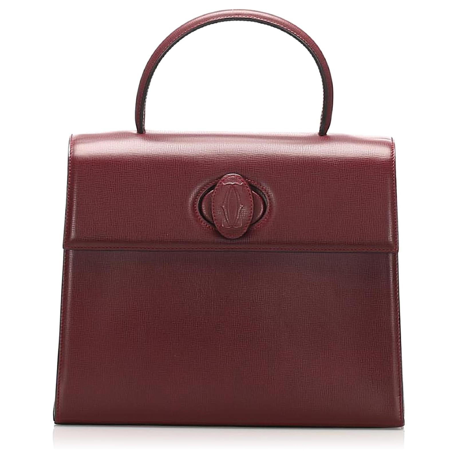 Cartier Red Must de Cartier Leather Handbag Dark red Pony-style ...