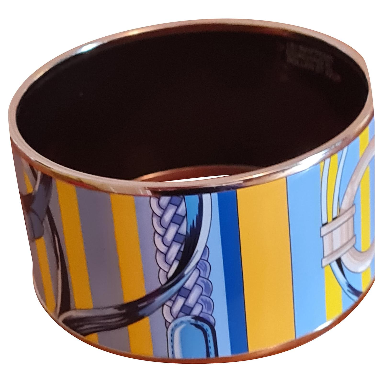 Hermès POLLENE UND AZUR SPRINGEN Gelb Stahl ref.259856 - Joli Closet