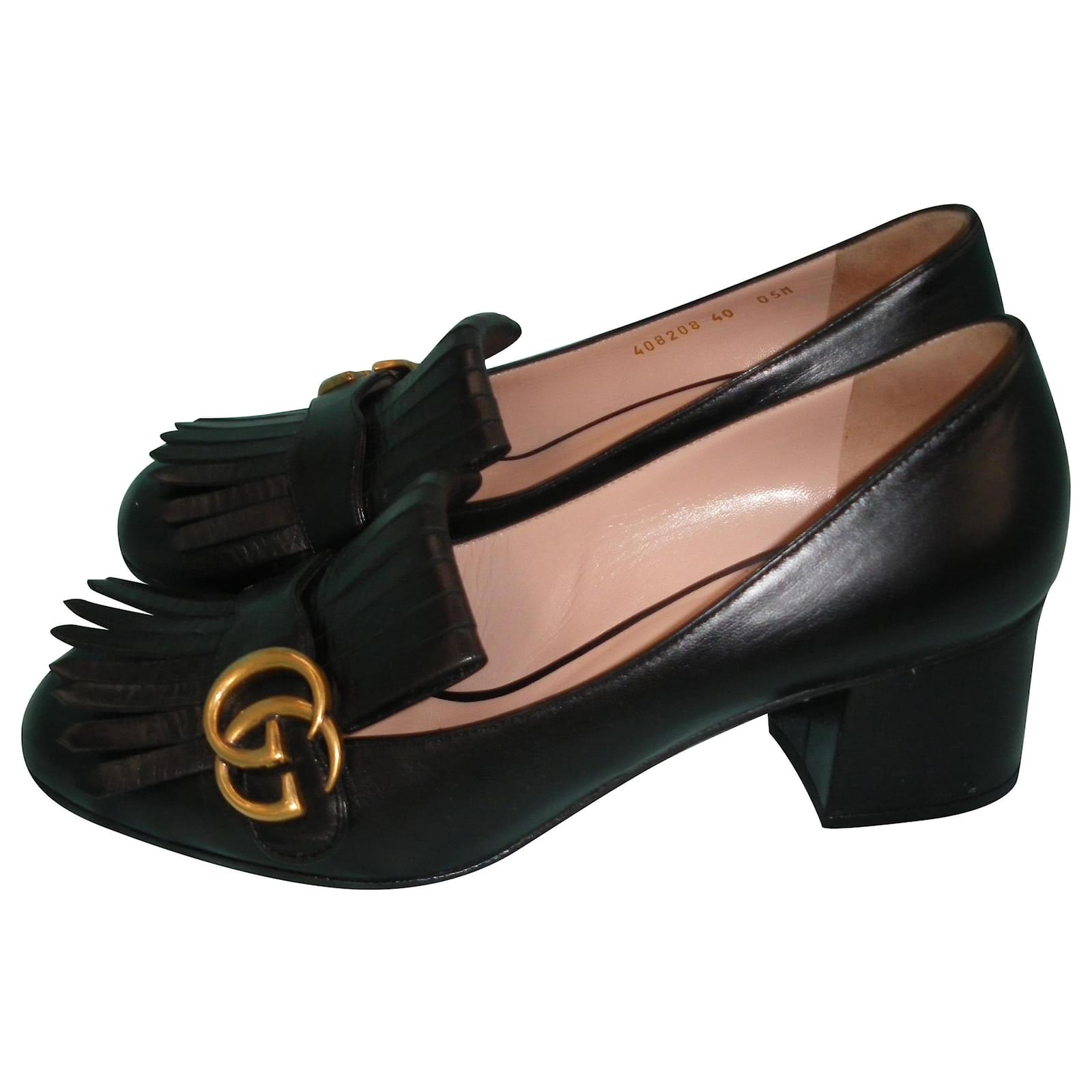 Marmont Gucci Heels Black Leather ref.262685 - Joli Closet