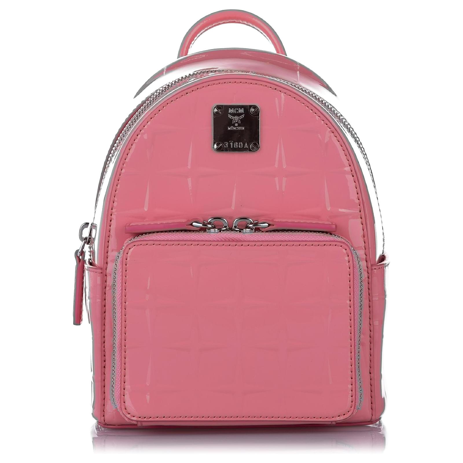 MCM Pink Patent Leather Backpack ref.263384 - Joli Closet