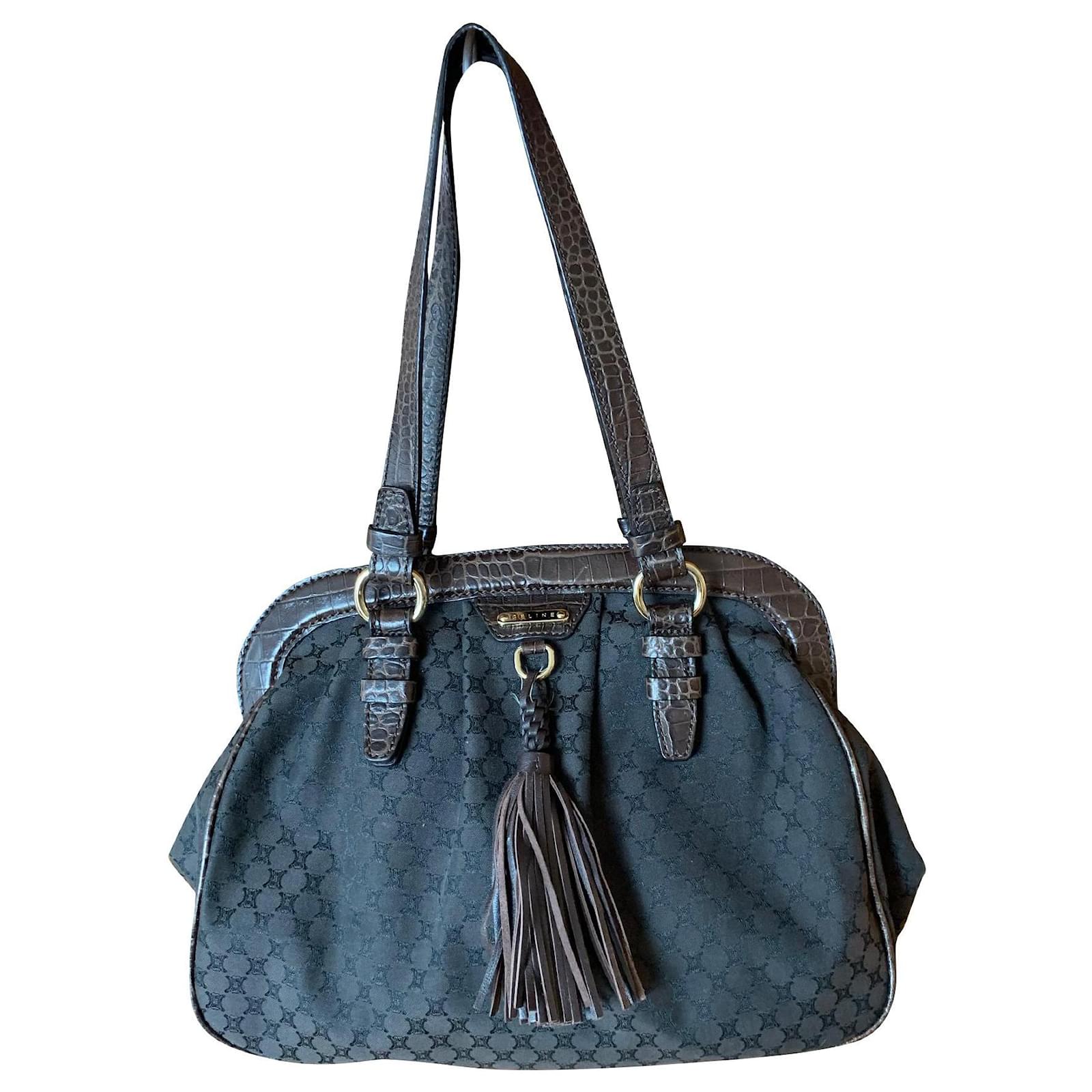 Céline bag Dark brown Cloth ref.264485 - Joli Closet