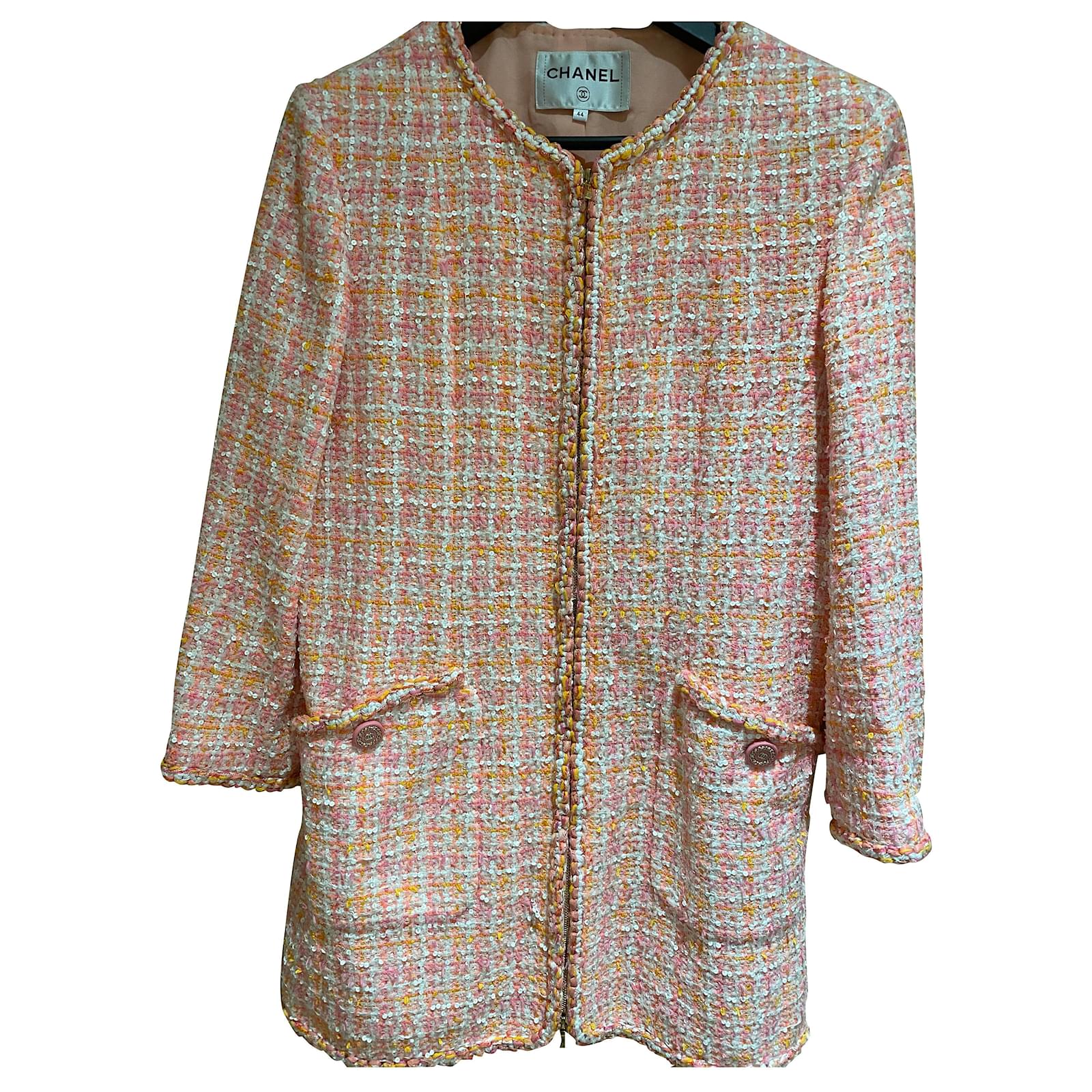 Chanel Jackets Pink Tweed ref.264972 - Joli Closet