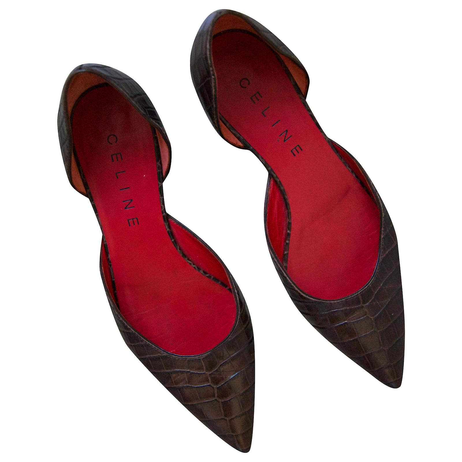 Céline ballet flats Dark brown Leather ref.265061 - Joli Closet