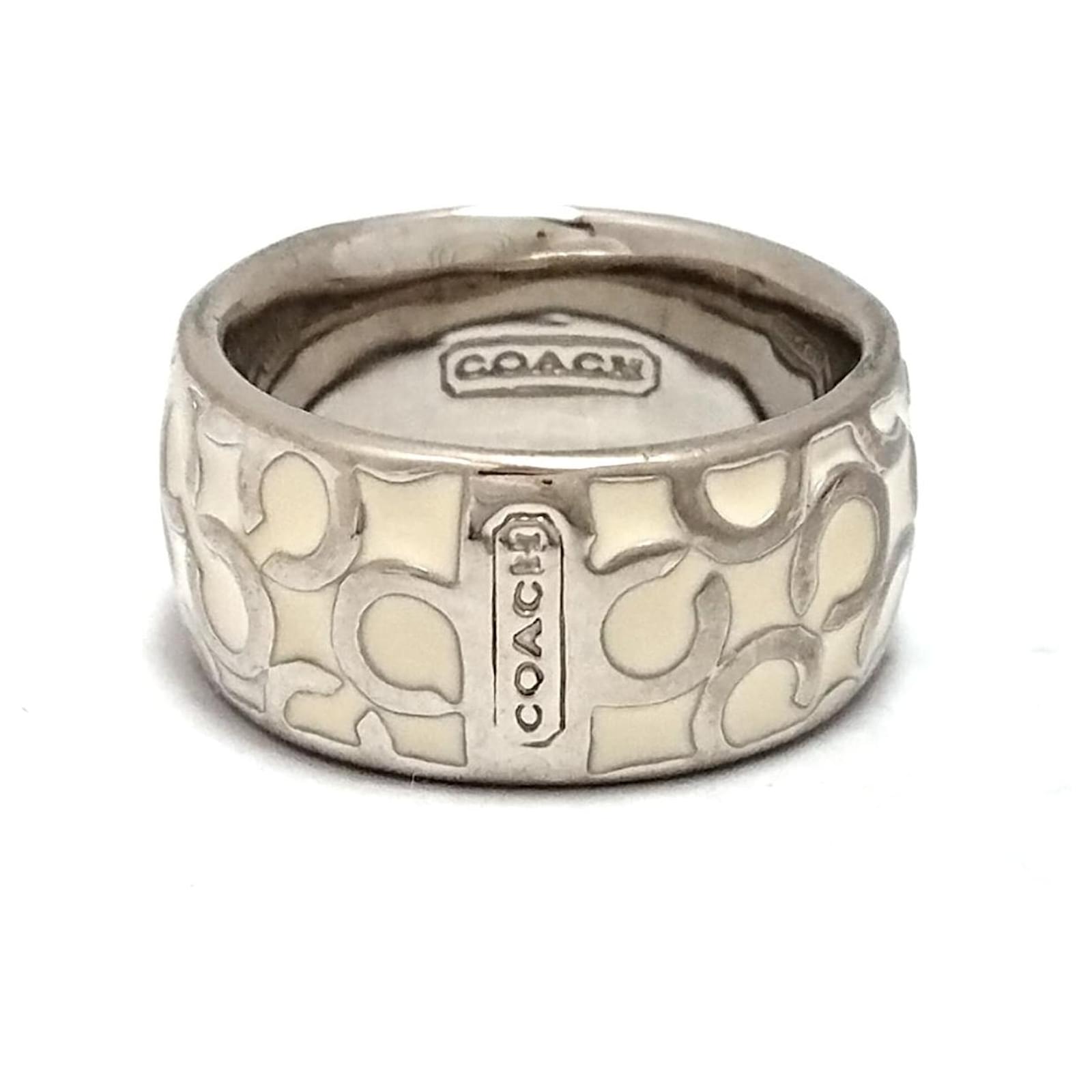 Coach Ring Silvery Metal ref.279508 - Joli Closet