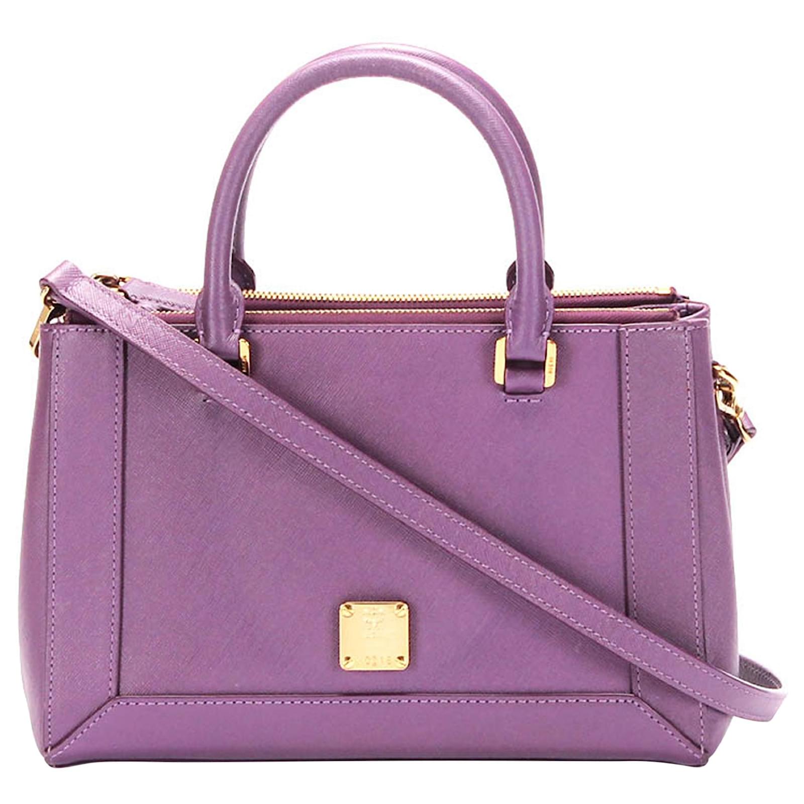 MCM Purple Nuovo Leather Satchel Pony-style calfskin ref.284494 - Joli ...