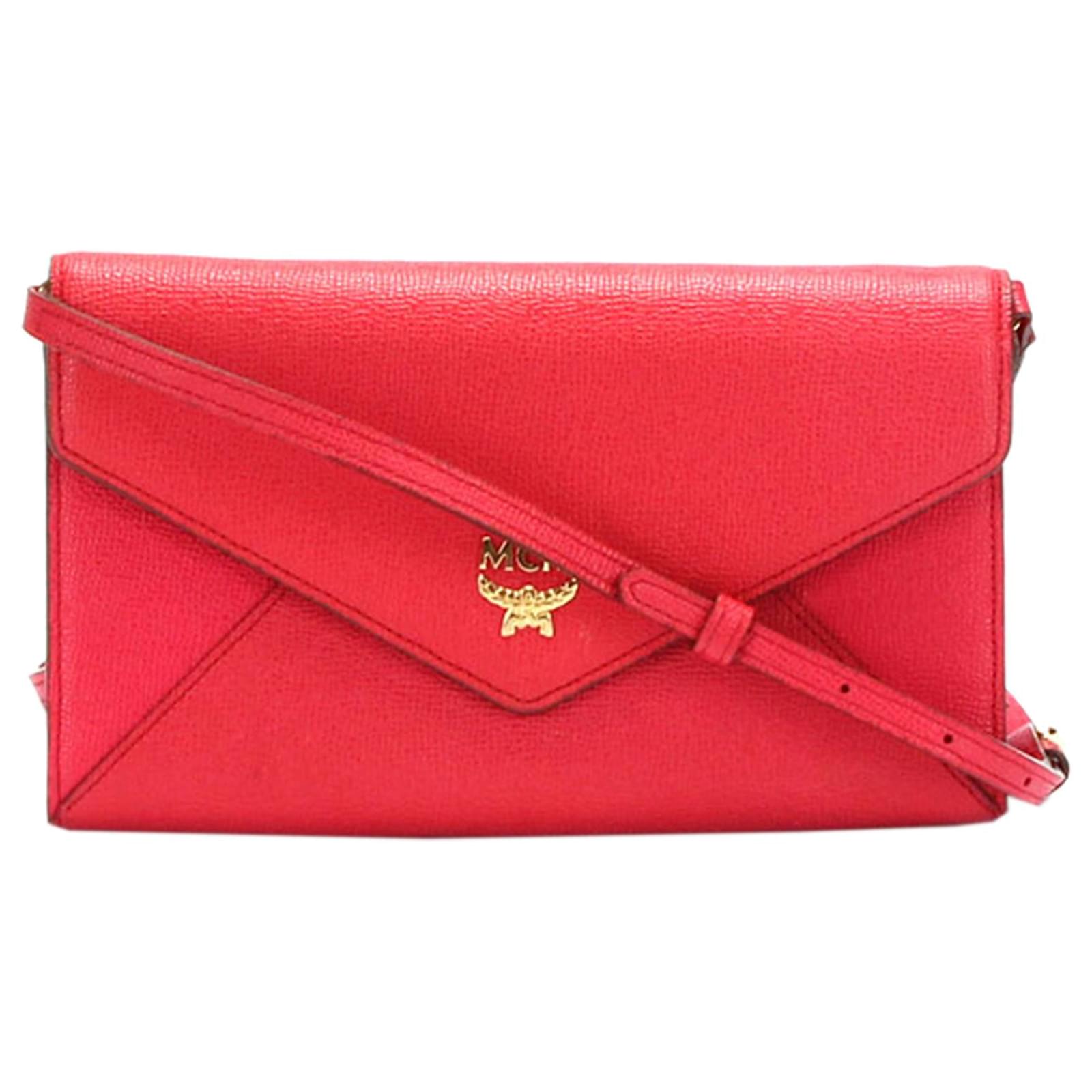MCM Red Leather Crossbody Bag Pony-style calfskin ref.284663 - Joli Closet