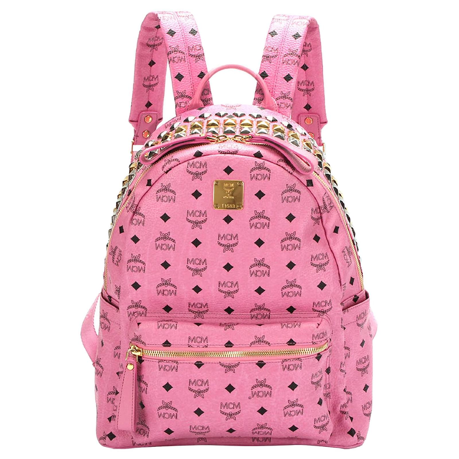 MCM Pink Visetos Stark Leather Backpack Pony-style calfskin ref.289343 ...