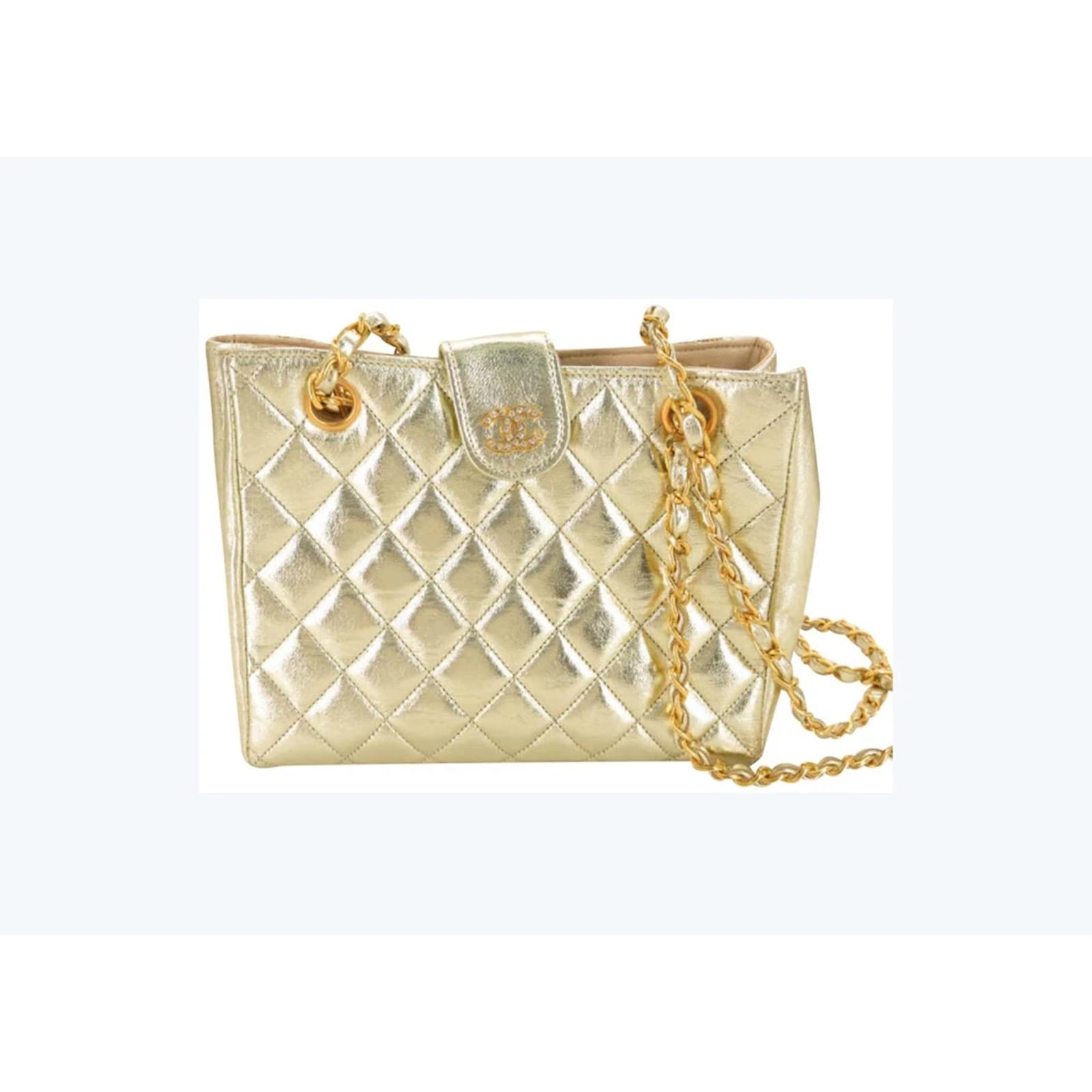 Chanel Gold Metallic Mini Supermodel Chain Crystal Nano Rare Limited ...