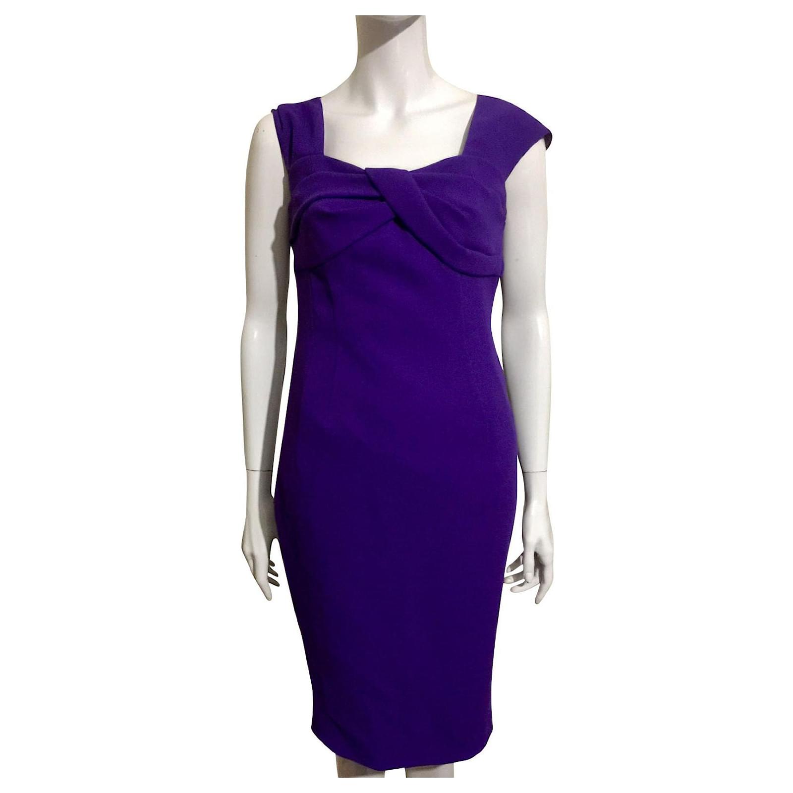 Robe Escada violette avec buste structuré Polyester Triacétate ref ...
