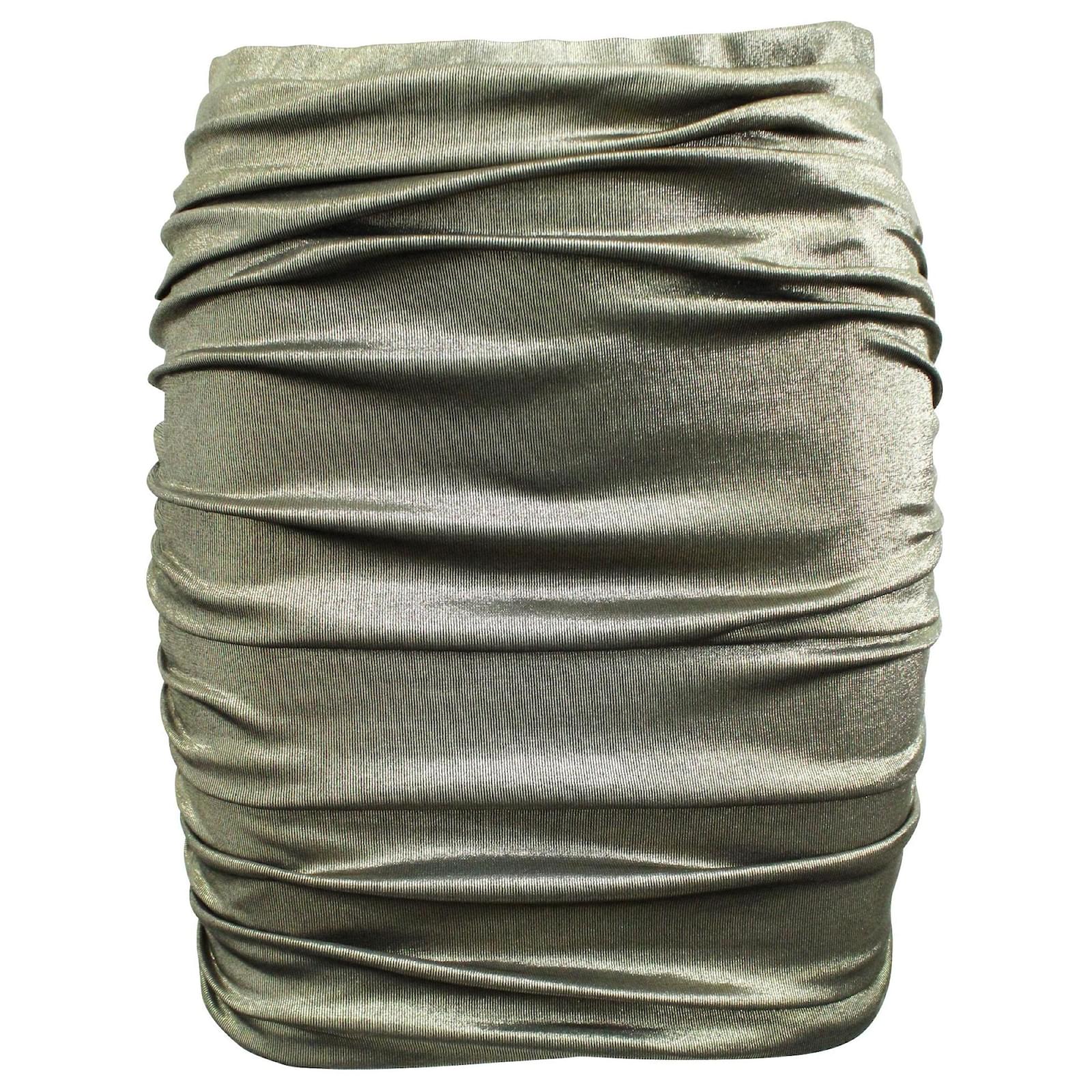 Halston Heritage Gold Strapless Top Golden Metallic Polyester ref ...