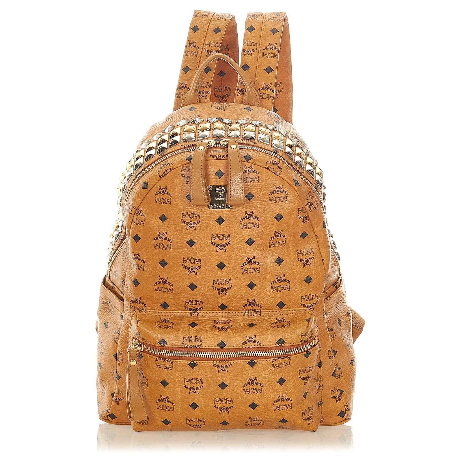 MCM Brown Visetos Stark Leather Backpack Pony-style calfskin ref.306745 ...