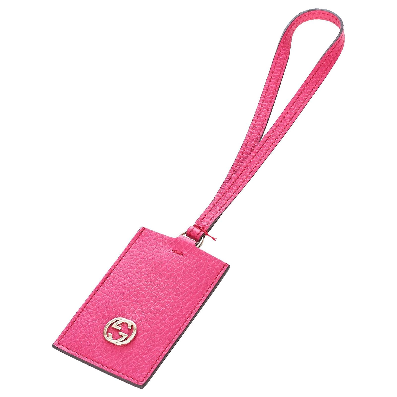 Gucci Pink Interlocking G Leather Key Chain Pony-style calfskin ref ...