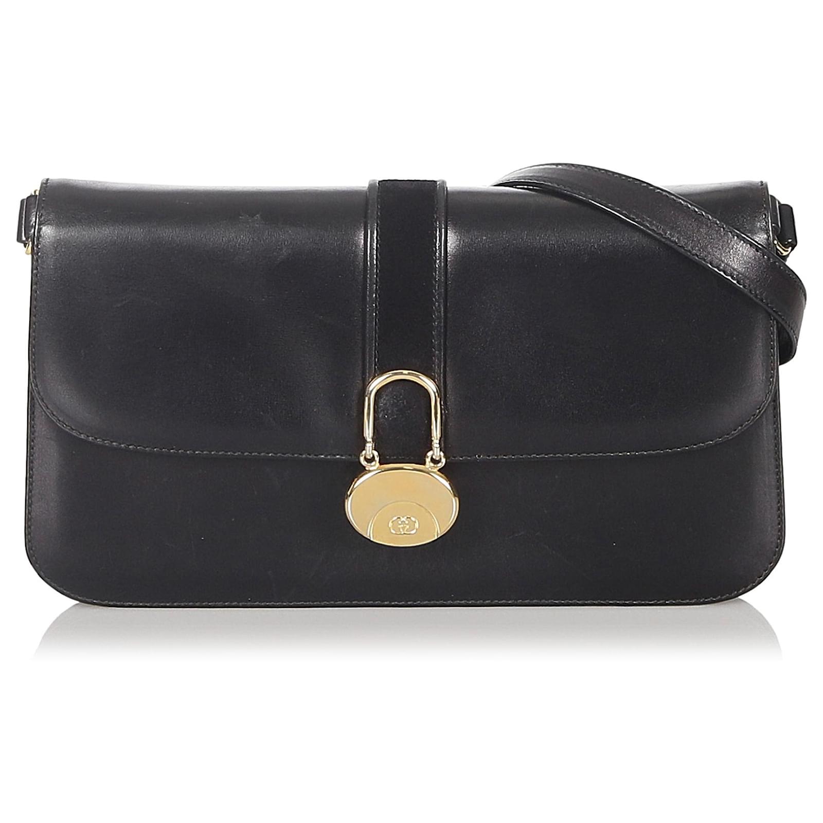 Gucci Black Leather Shoulder Bag Pony-style calfskin ref.310119 - Joli ...