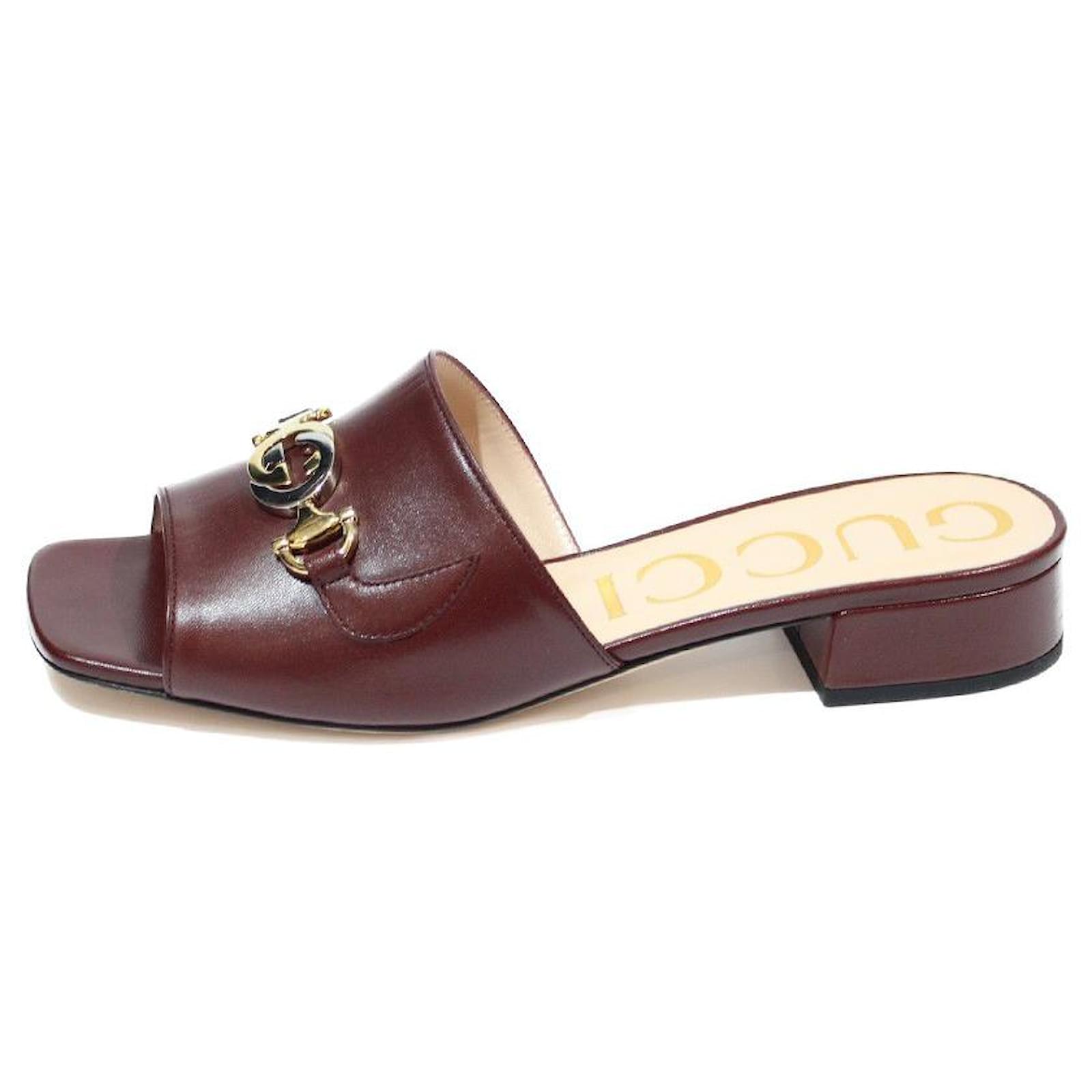 Gucci Mules Dark red Leather ref.322146 - Joli Closet