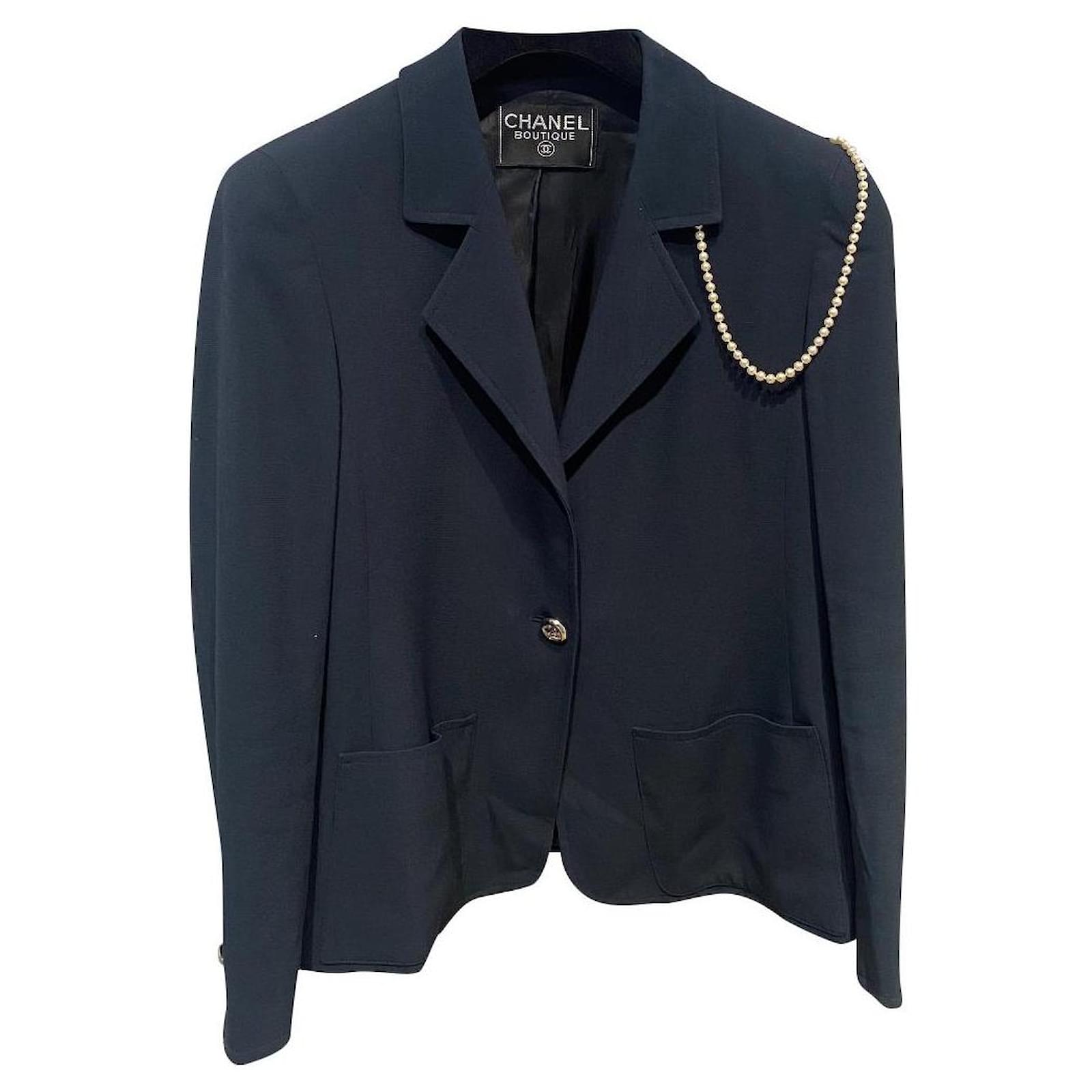 Chanel Jackets Navy blue Acetate ref.326014 - Joli Closet
