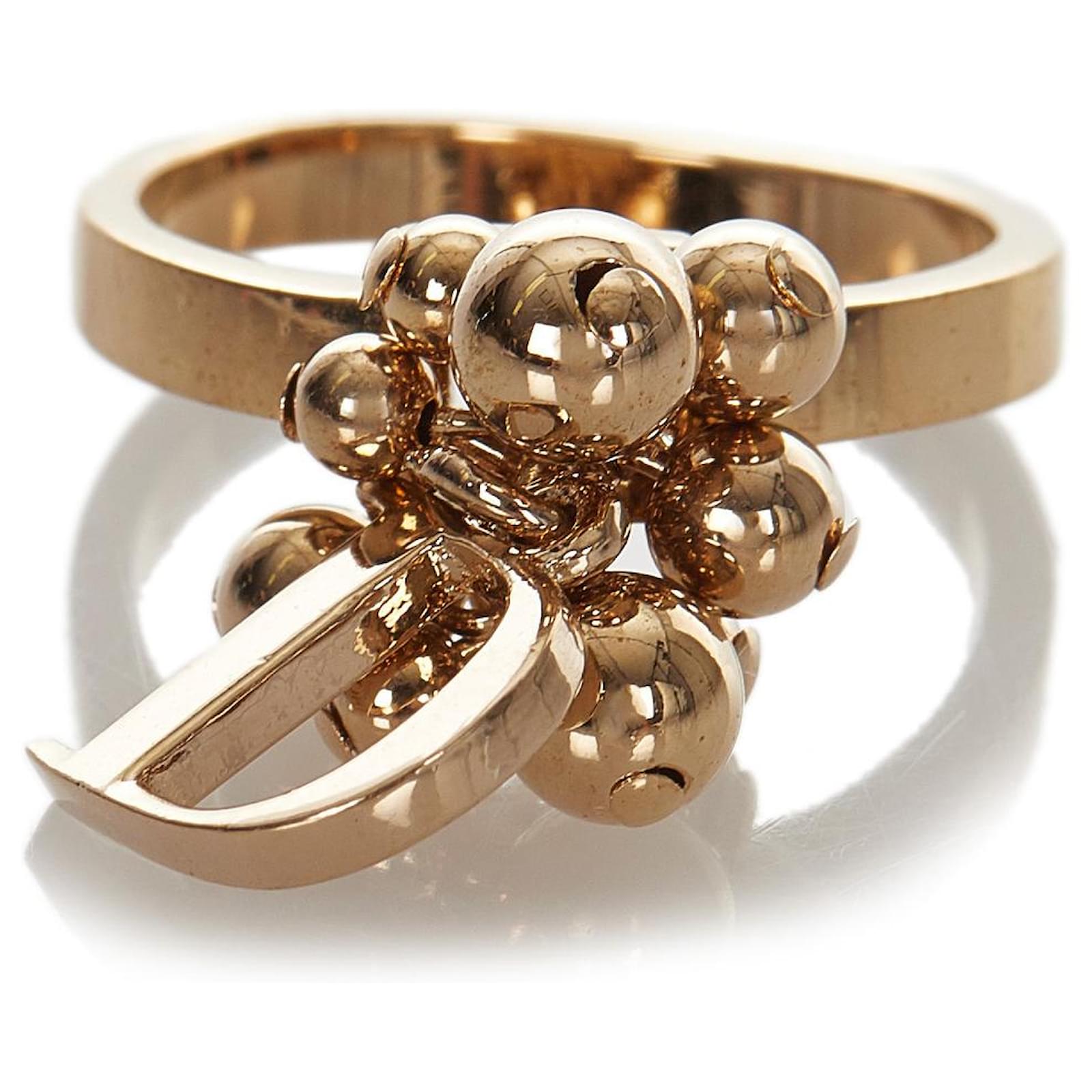 Dior Gold Cluster Ring Golden Metal ref.328242 - Joli Closet