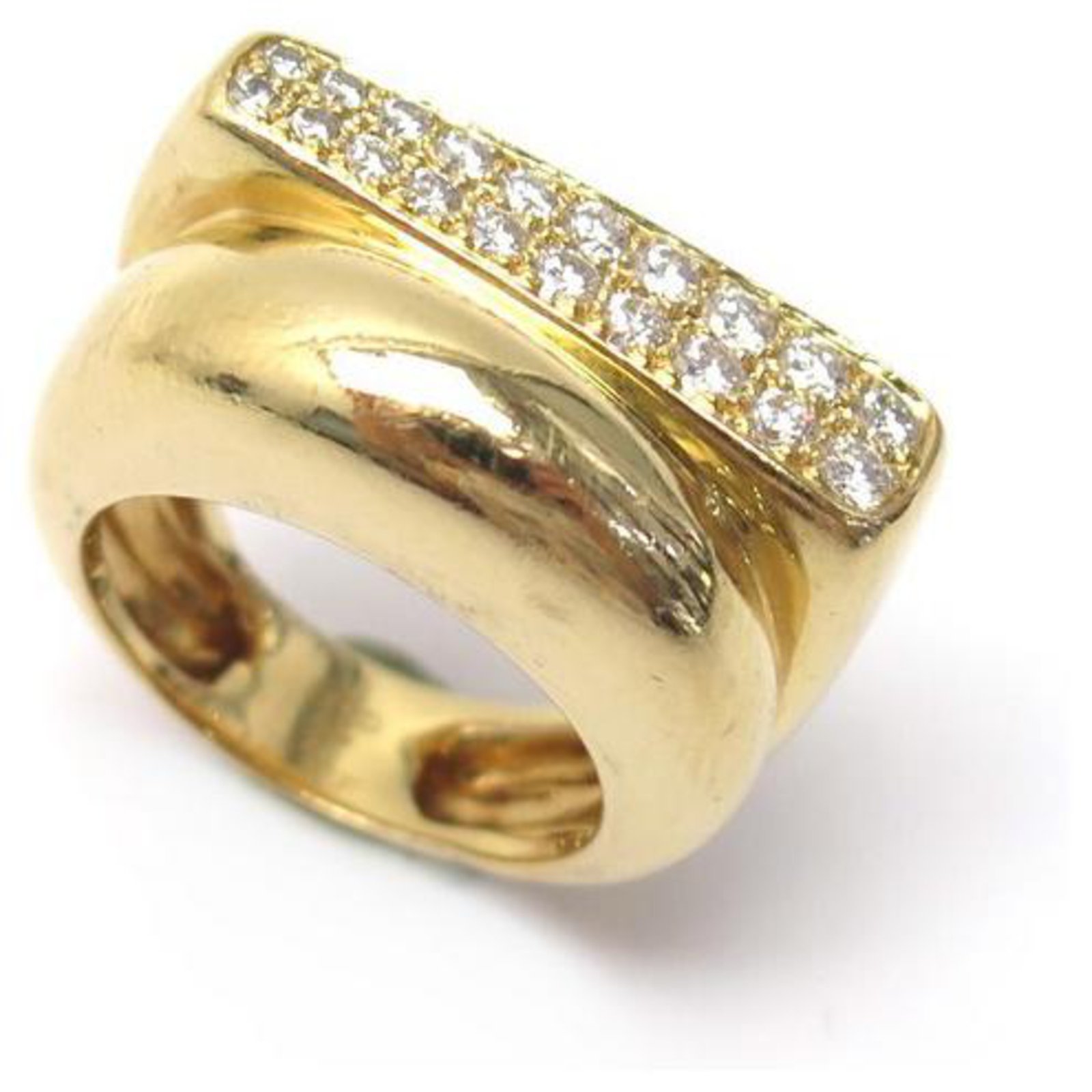 BAGUE FRED SUCCESS MOYEN MODELE 4B0172 T54 OR JAUNE & DIAMANTS GOLD ...