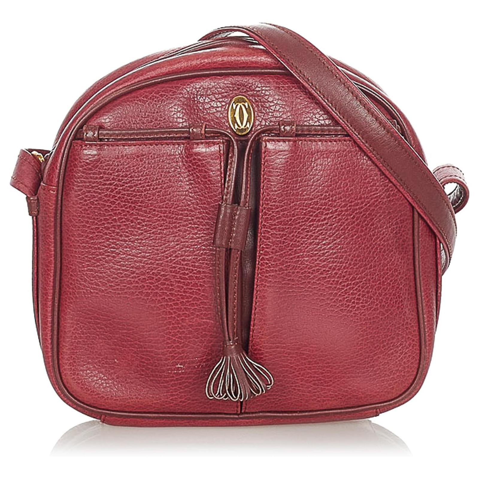Cartier Red Must De Cartier Leather Crossbody Bag Dark red Pony-style ...