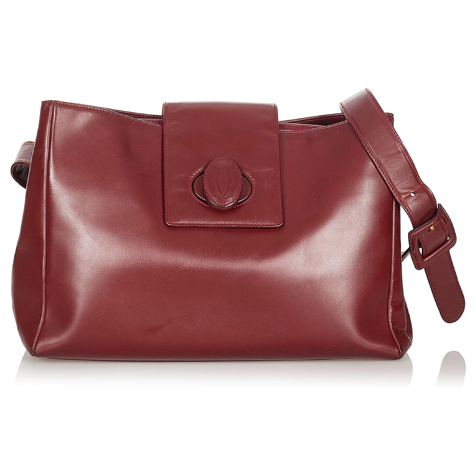 Cartier Red Must de Cartier Leather Shoulder Bag Dark red Pony-style ...