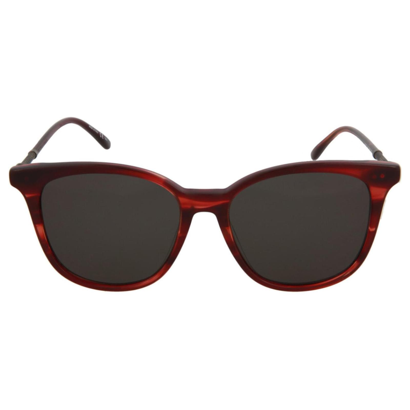Bottega Veneta Square-Frame Acetate Sunglasses Red Cellulose fibre ref ...