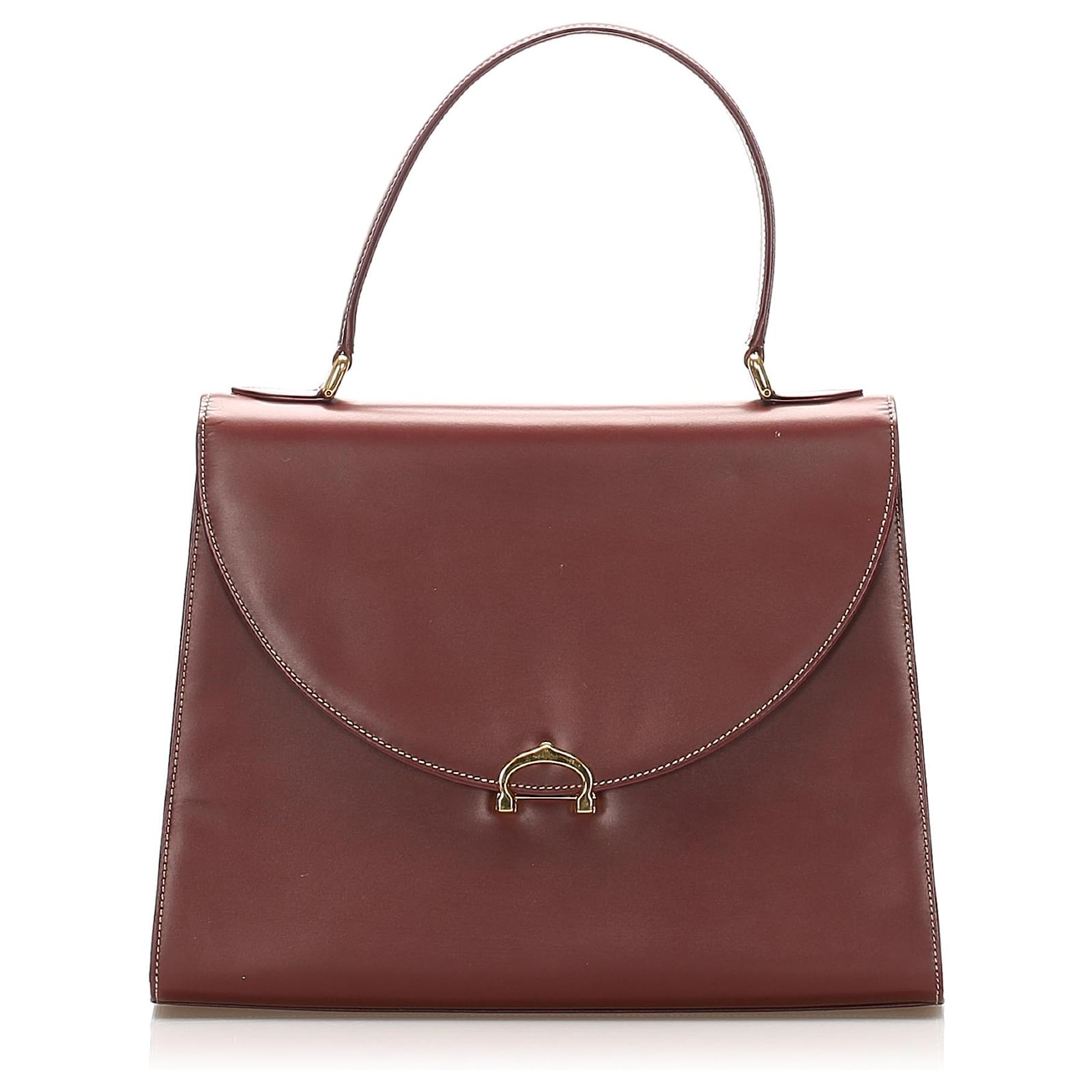 Cartier Red Must de Cartier Leather Handbag Dark red Pony-style ...
