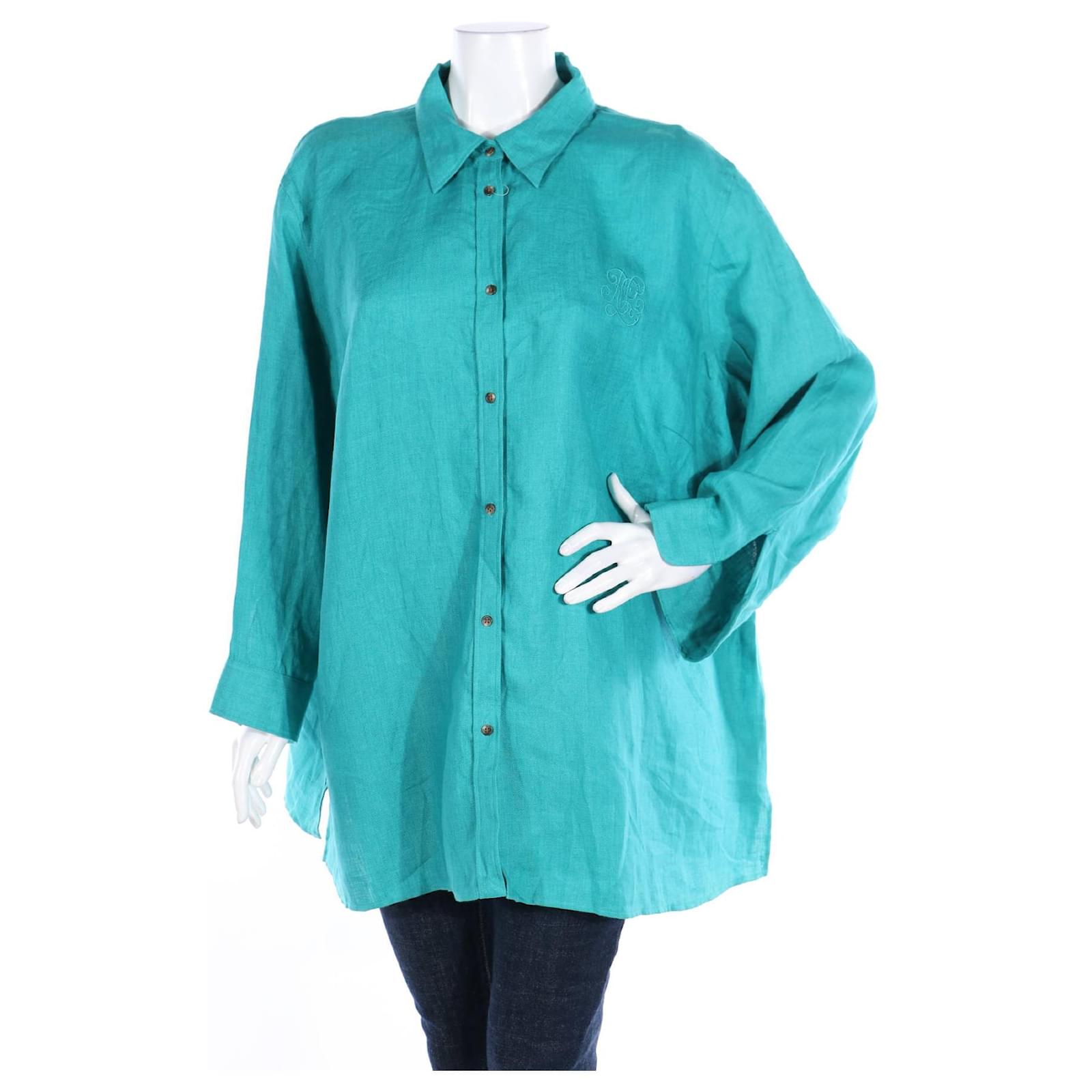 Ralph Lauren Tops Green Turquoise Linen ref.339330 - Joli Closet