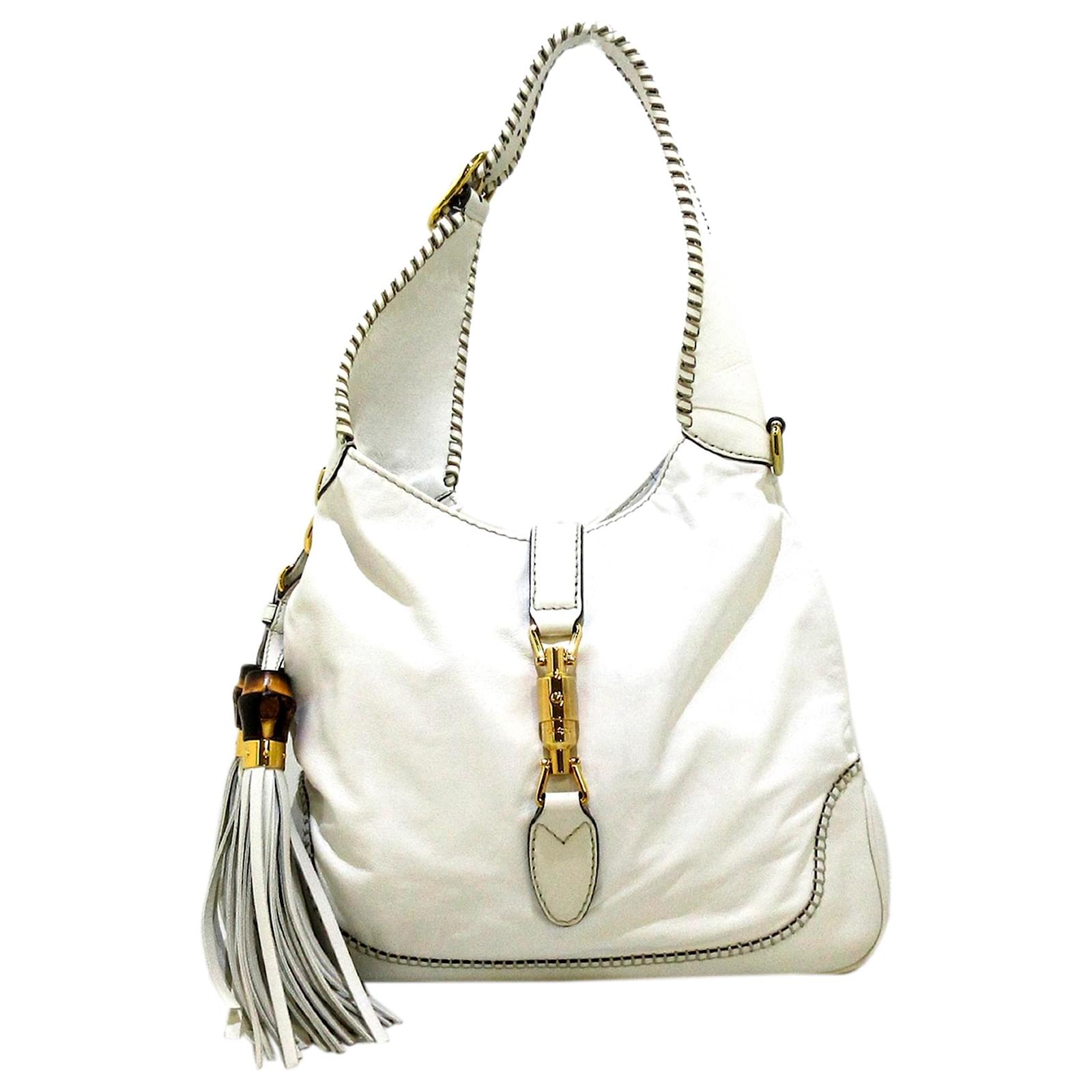 Gucci White New Jackie Leather Satchel Pony-style calfskin ref.341573 ...