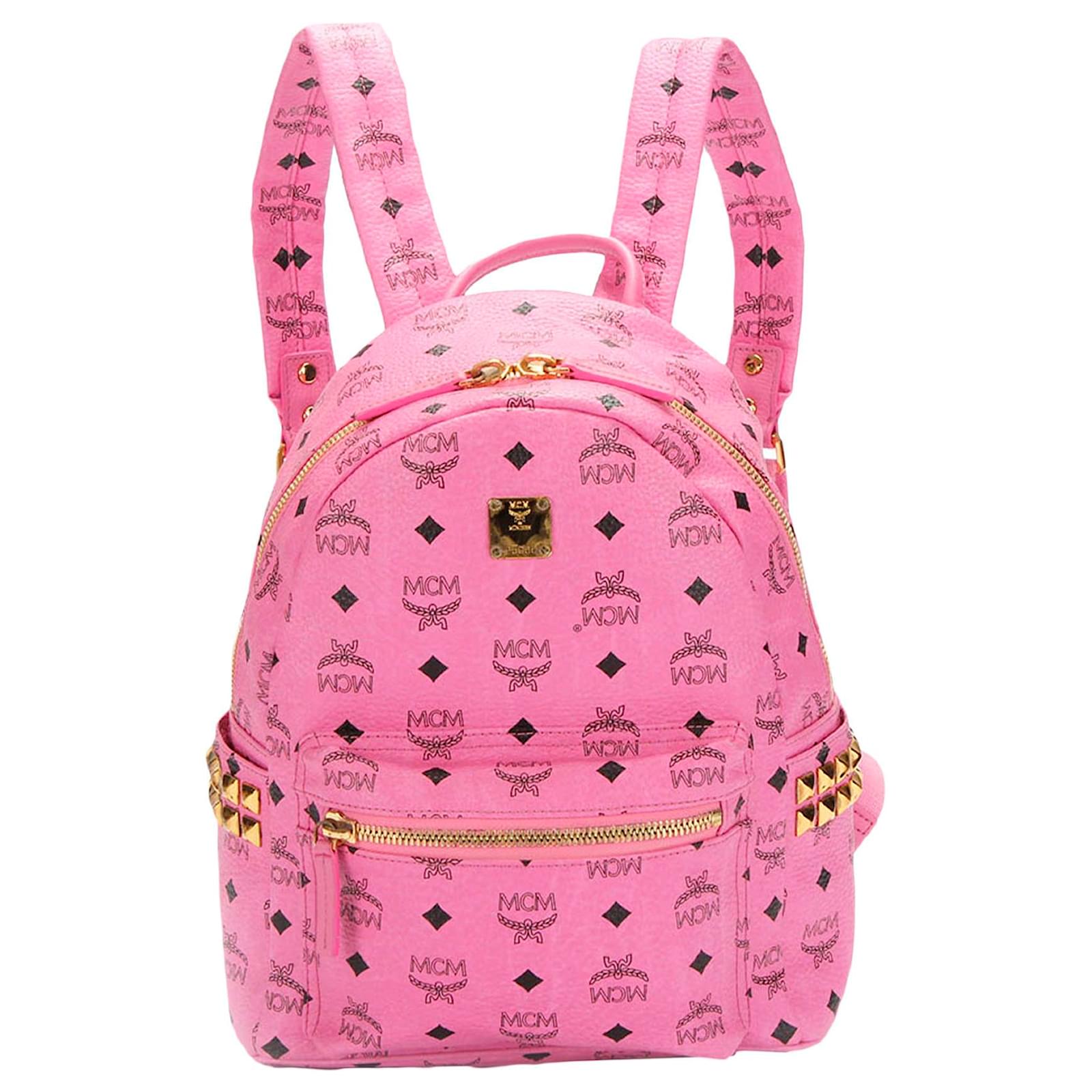 MCM Pink Visetos Stark Leather Backpack Pony-style calfskin ref.345969 ...