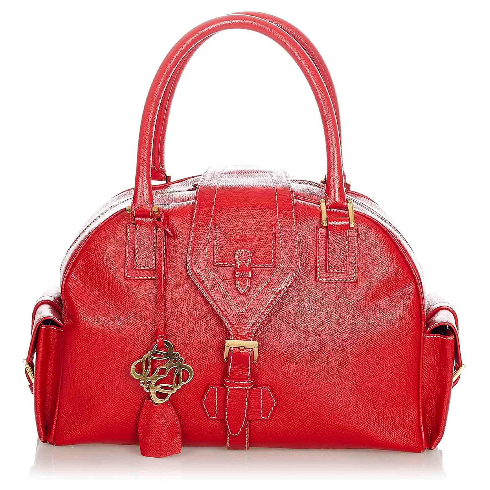 Loewe Red Leather Handbag Pony-style calfskin ref.346772 - Joli Closet