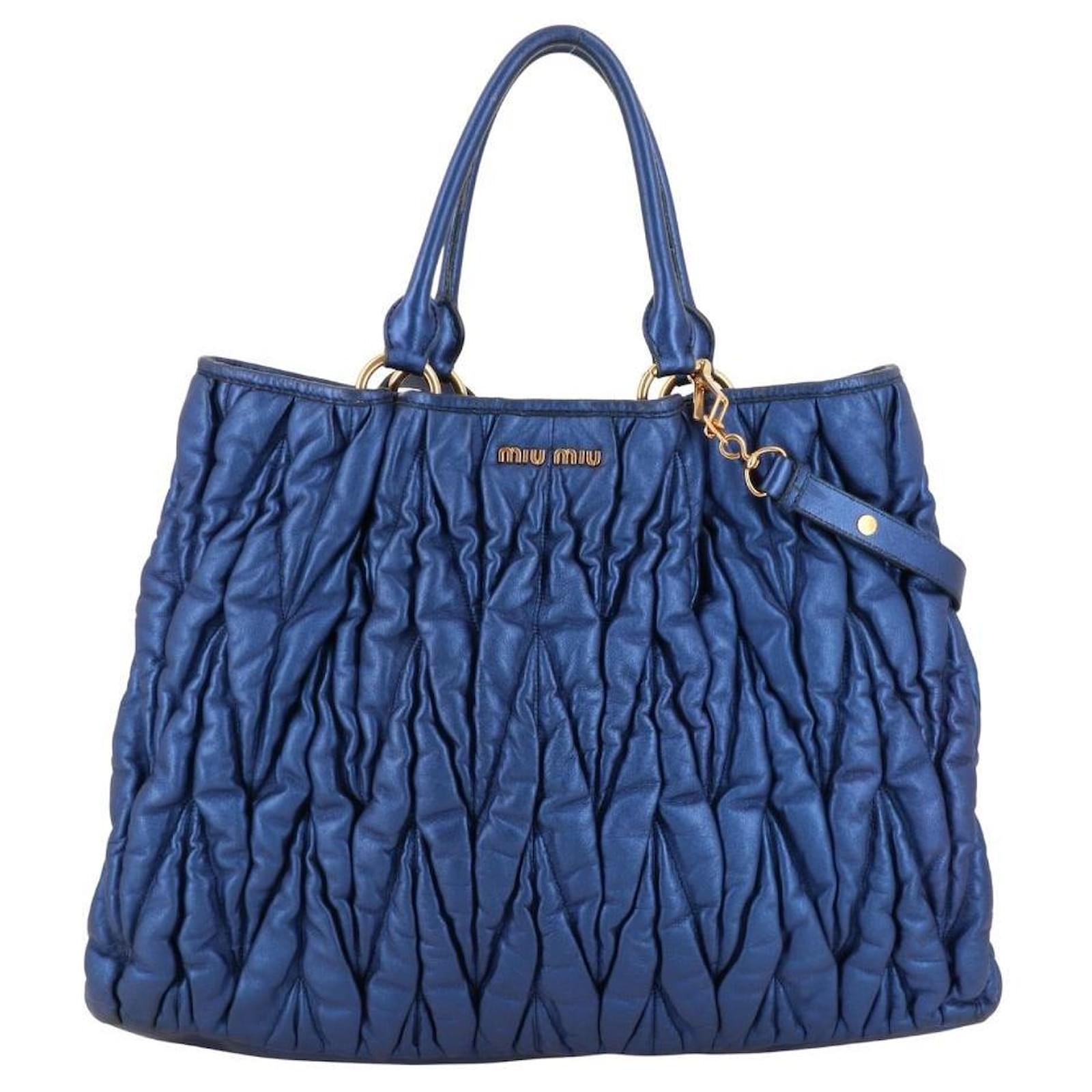 Miu Miu Blue Leather ref.347295 - Joli Closet