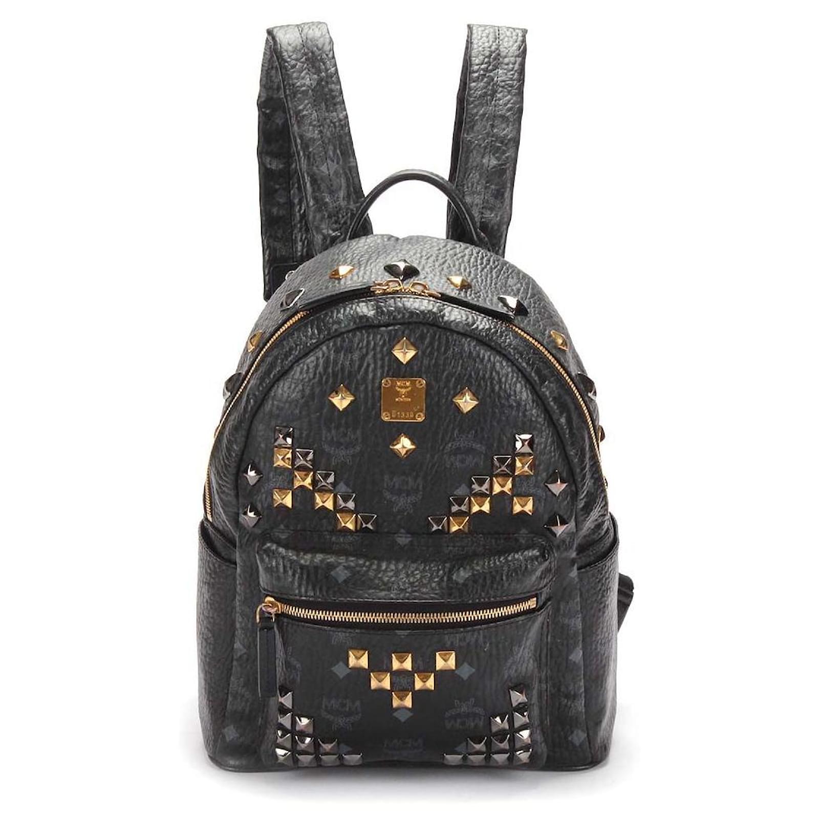 MCM Visetos Backpack in Black Leather ref.348349 - Joli Closet