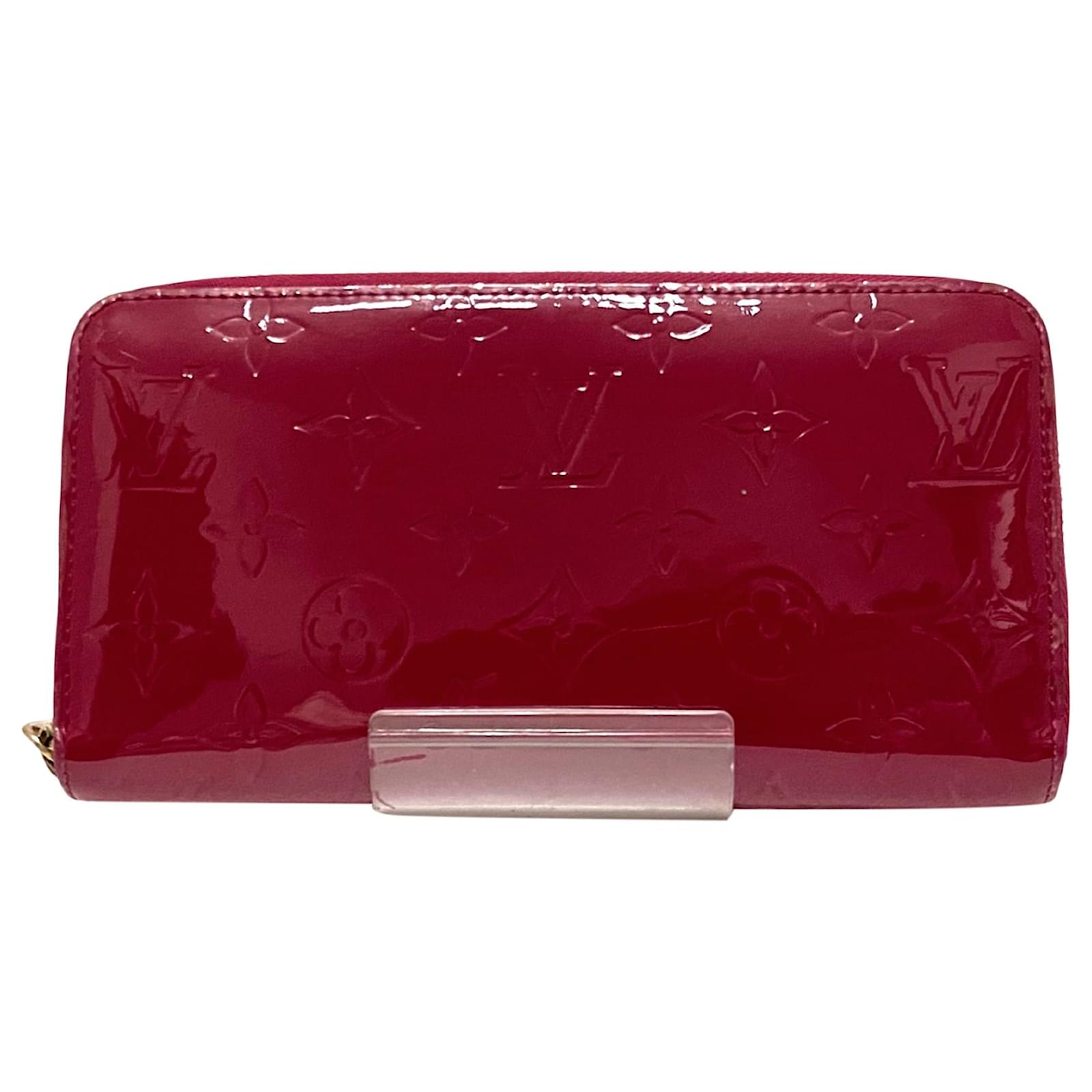 Louis Vuitton Red Vernis Zippy Long Wallet Dark red Leather Patent ...