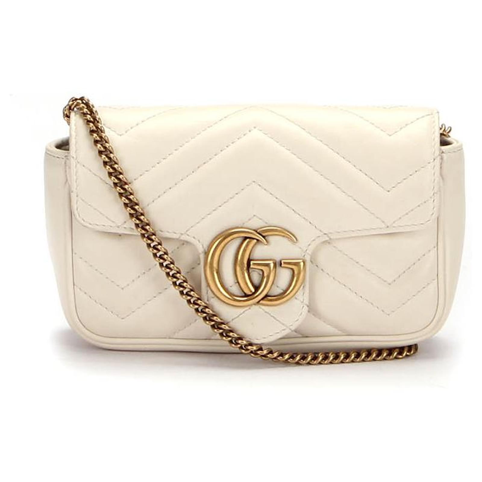 GUCCI MARMONT White Leather ref.349243 - Joli Closet