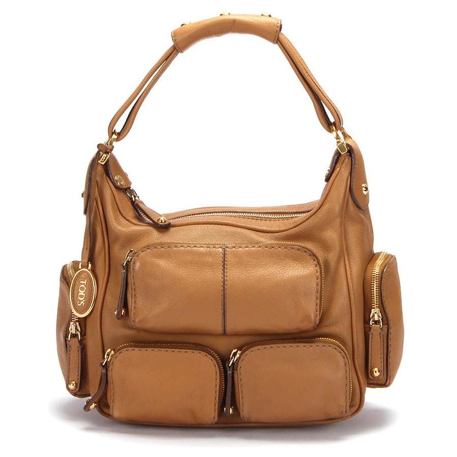 Tod's Tods Tote Bag Brown Leather Pony-style calfskin ref.351390 - Joli ...