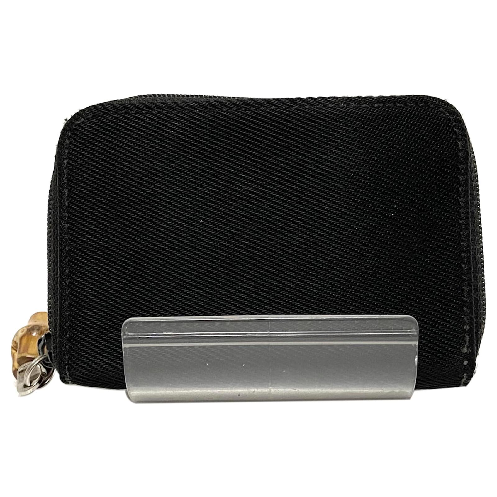 Gucci Black Bamboo Canvas Coin Pouch Cloth Cloth ref.351465 - Joli Closet