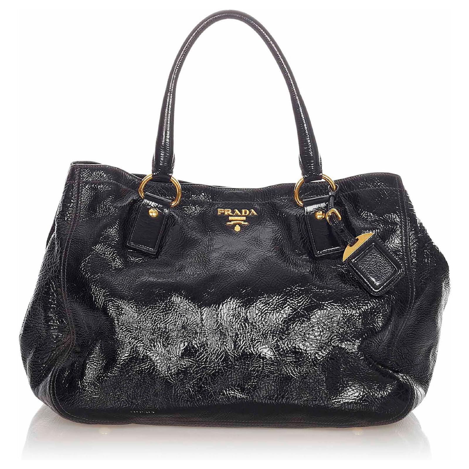Prada Black Patent Leather Satchel ref.353090 - Joli Closet