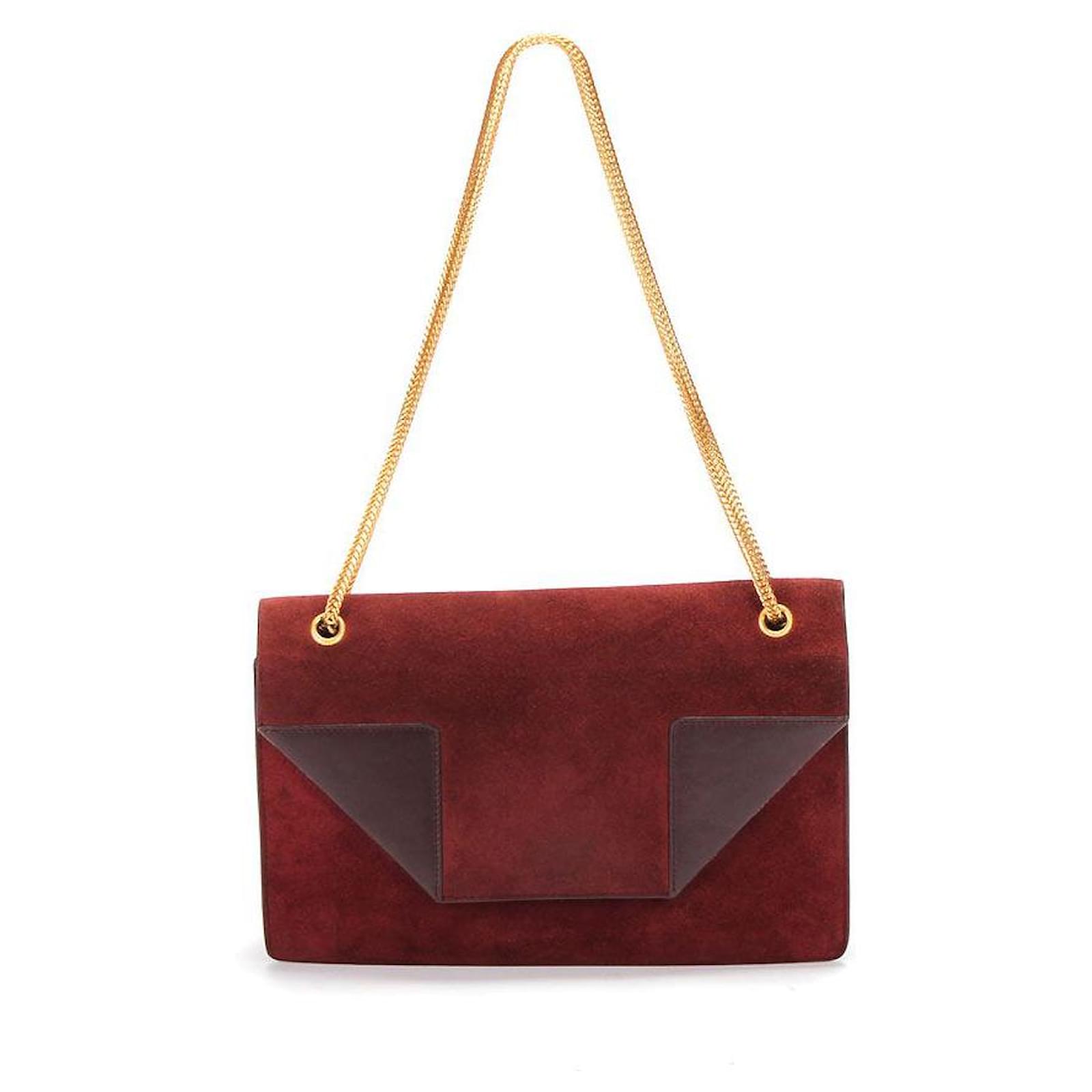 Yves Saint Laurent YSL Betty Chain Shoulder Bag in Red | Maroon Brown ...