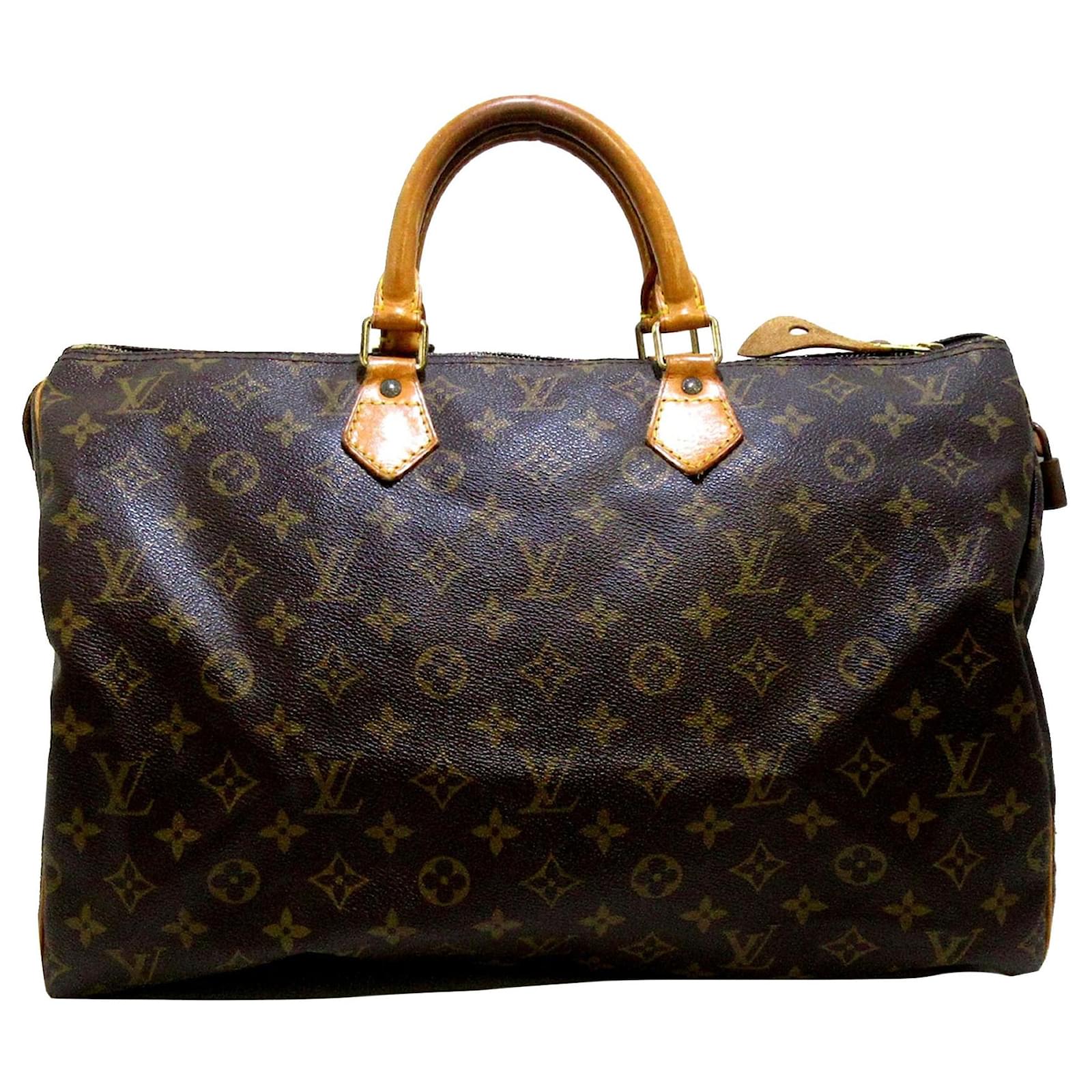 Louis Vuitton Brown Monogram Speedy 40 Leather Cloth ref.356494 - Joli ...
