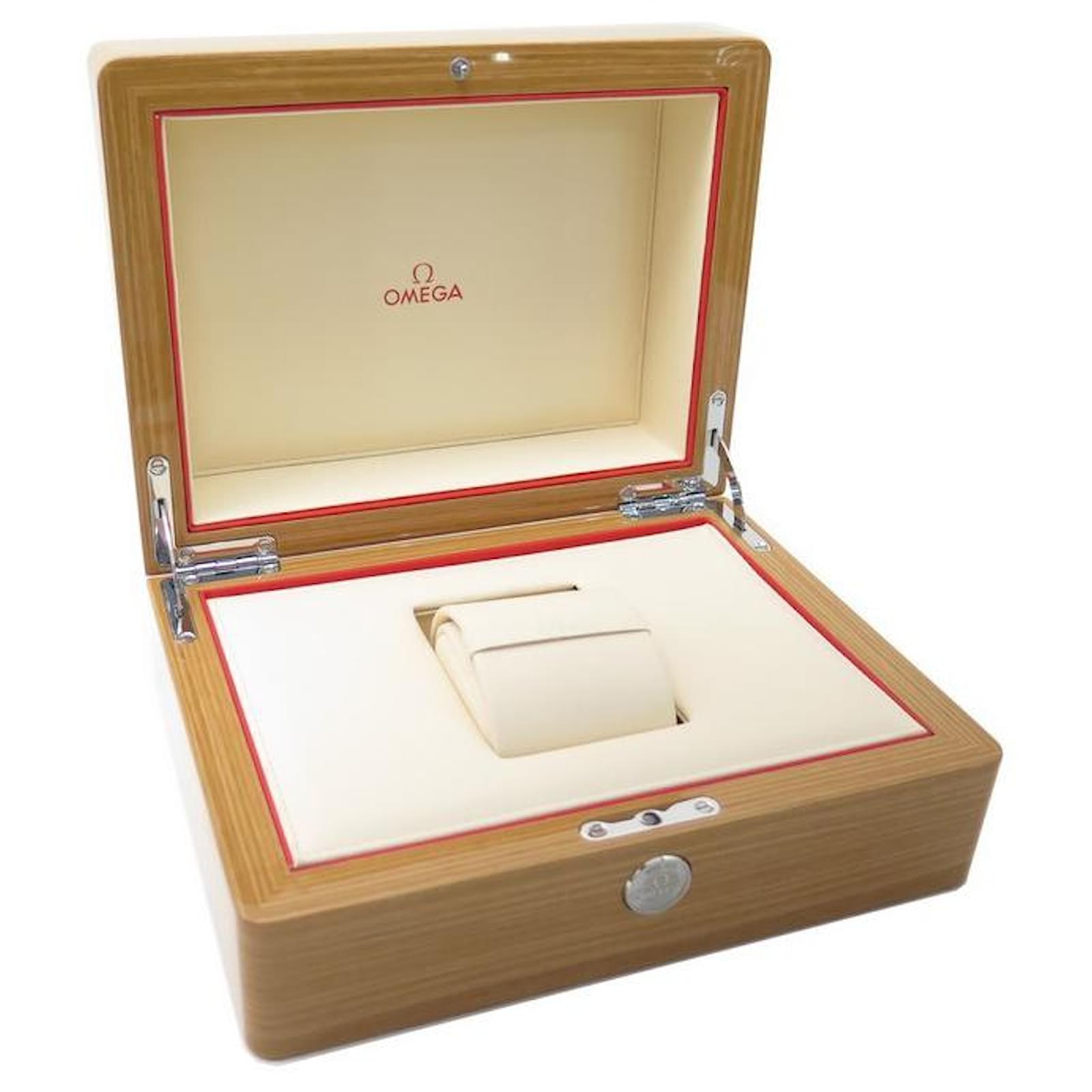 RARE OMEGA SEAMASTER SPEEDMASTER WATCH BOX IN VARNISHED WOOD WATCH BOX ...