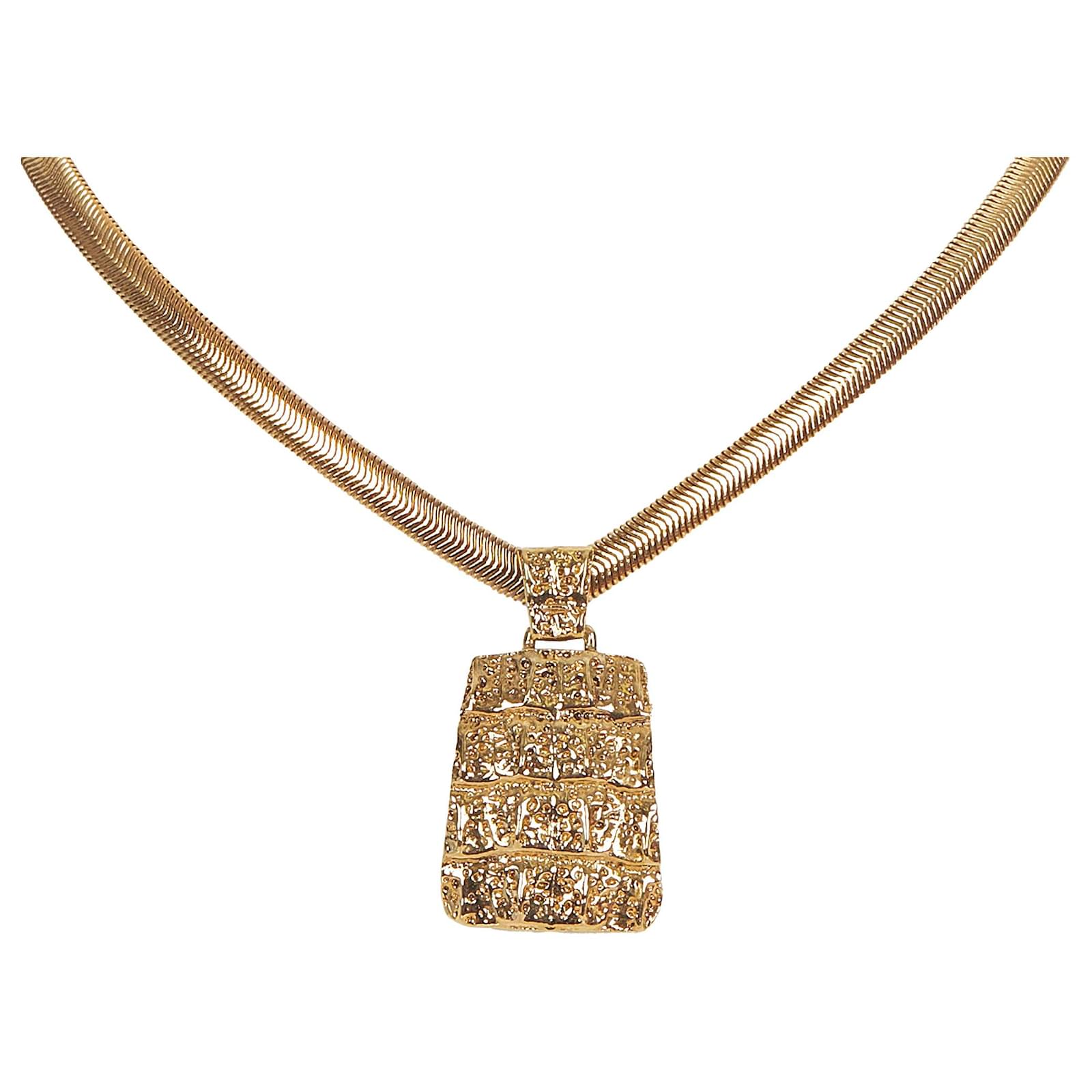Yves Saint Laurent YSL Gold Gold Tone Necklace Golden Metal ref.359031 ...