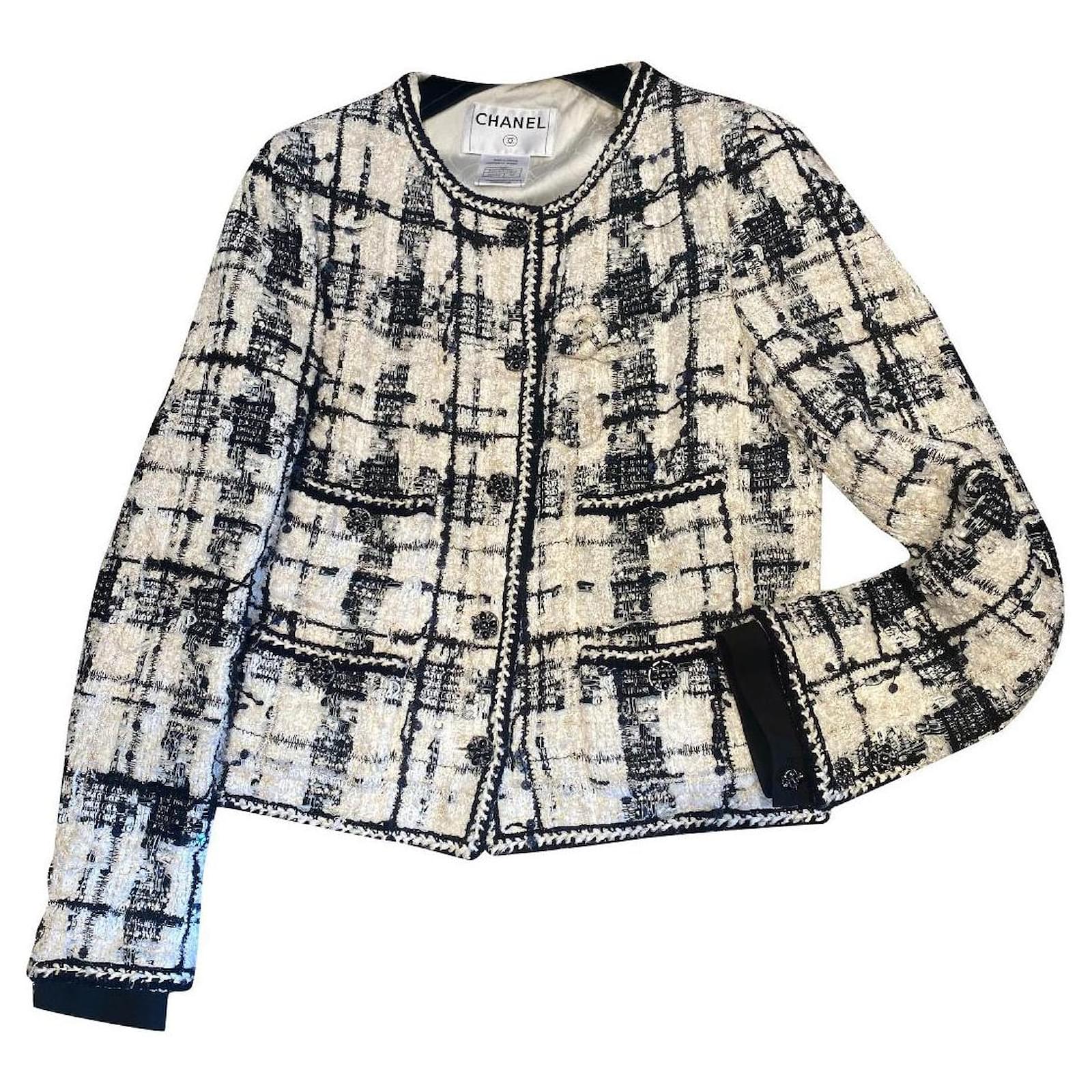 Chanel Jupe Tweed Noir Beige ref.359550 - Joli Closet