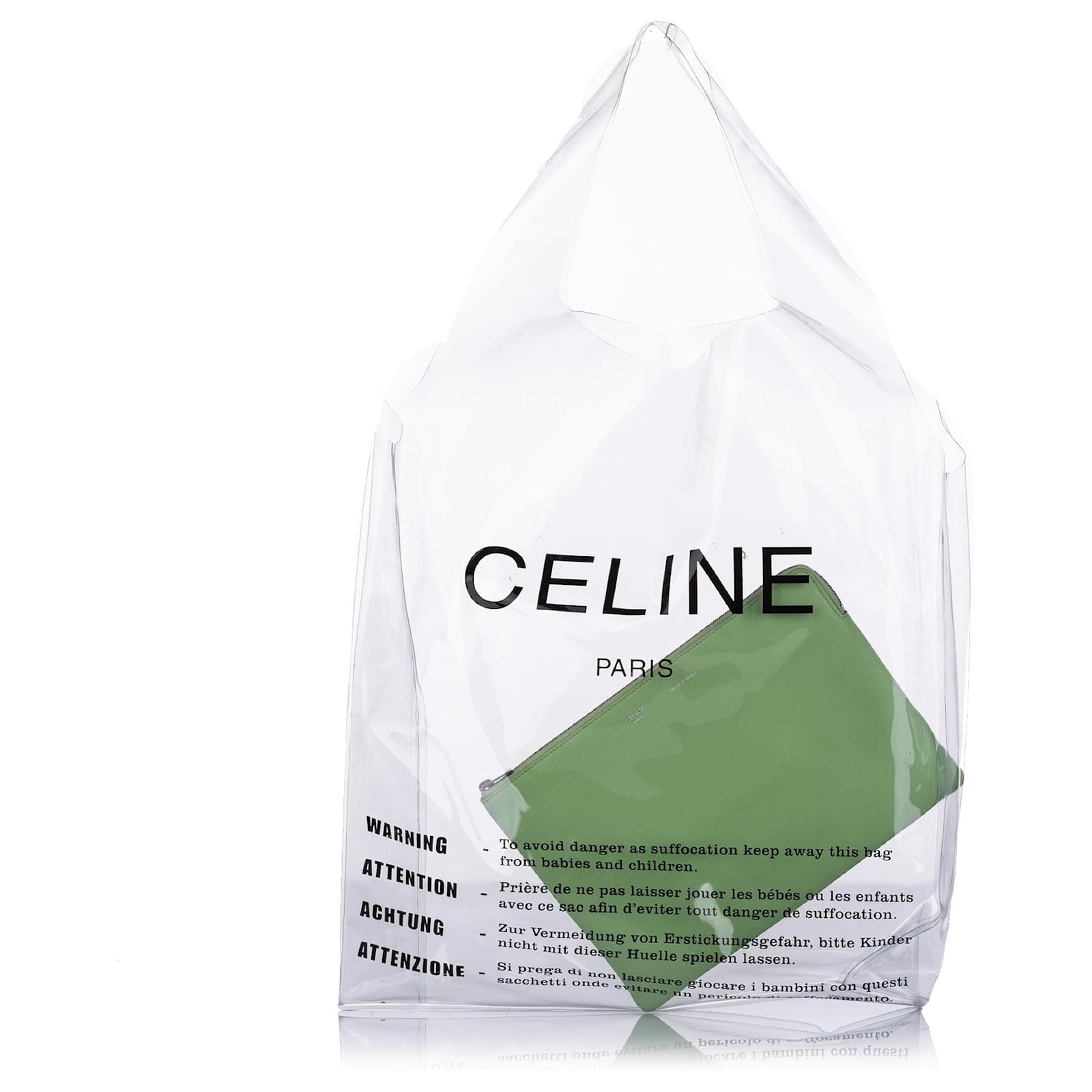 Céline Celine Green Leather Pouch Pony-style calfskin ref.359702 - Joli ...