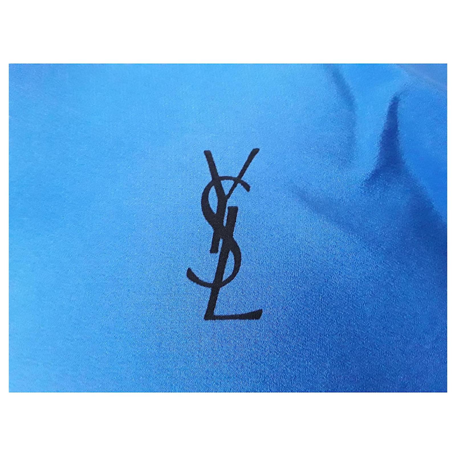 Yves Saint Laurent Marrakech Soie Bleu ref.362369 - Joli Closet