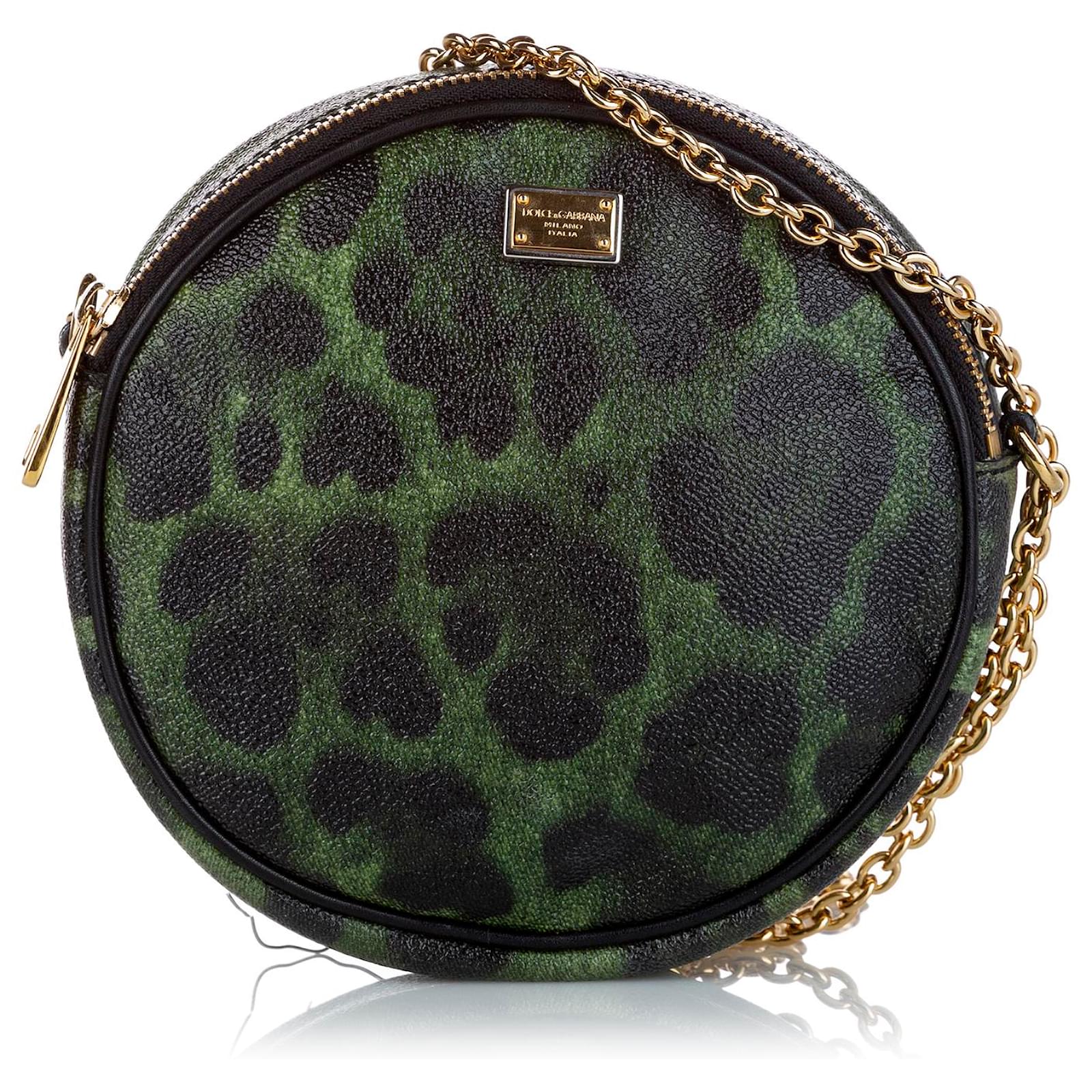 Dolce & Gabbana Dolce&Gabbana Green Leopard Print Leather Crossbody Bag ...