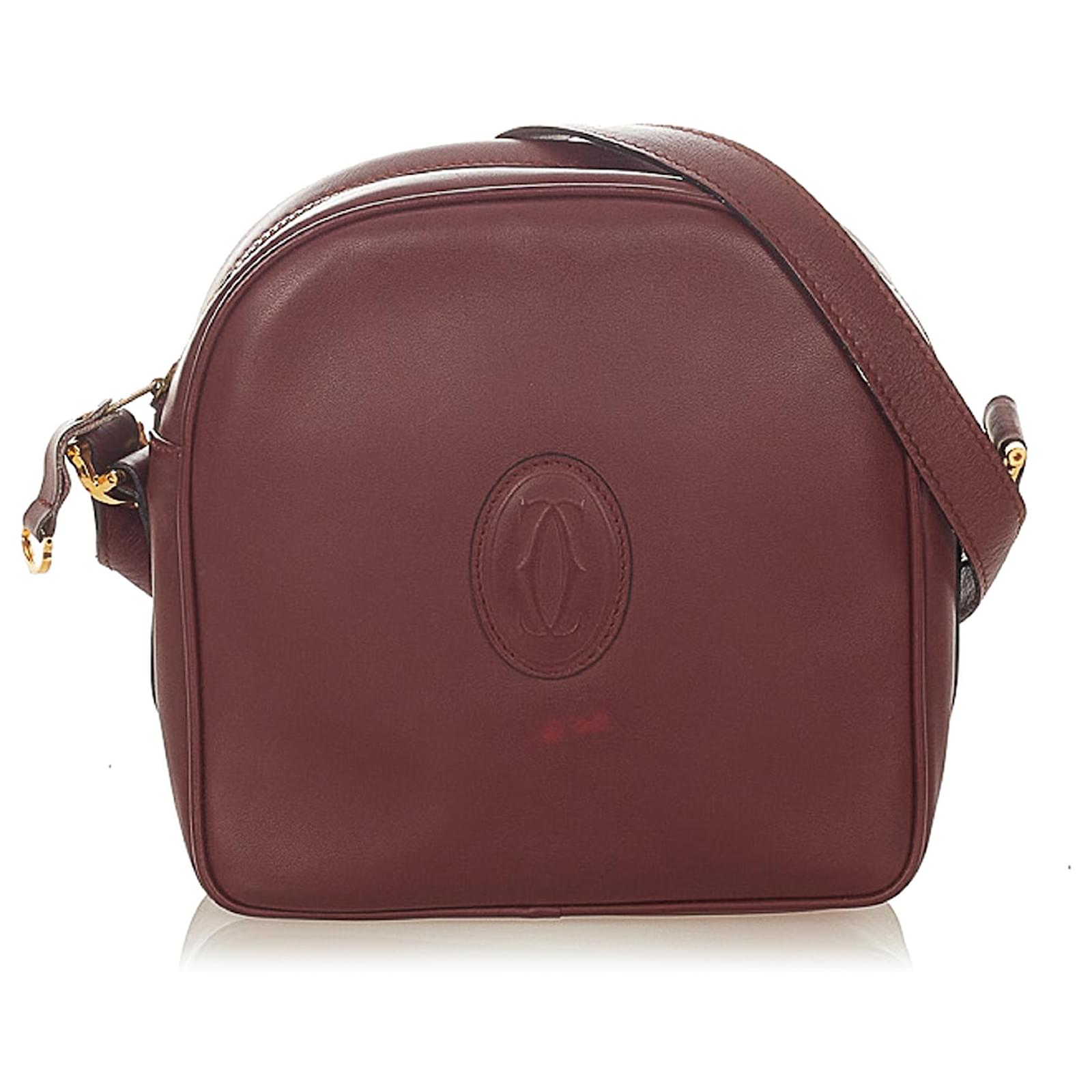 Cartier Red Must De Cartier Leather Crossbody Bag Dark red Pony-style ...