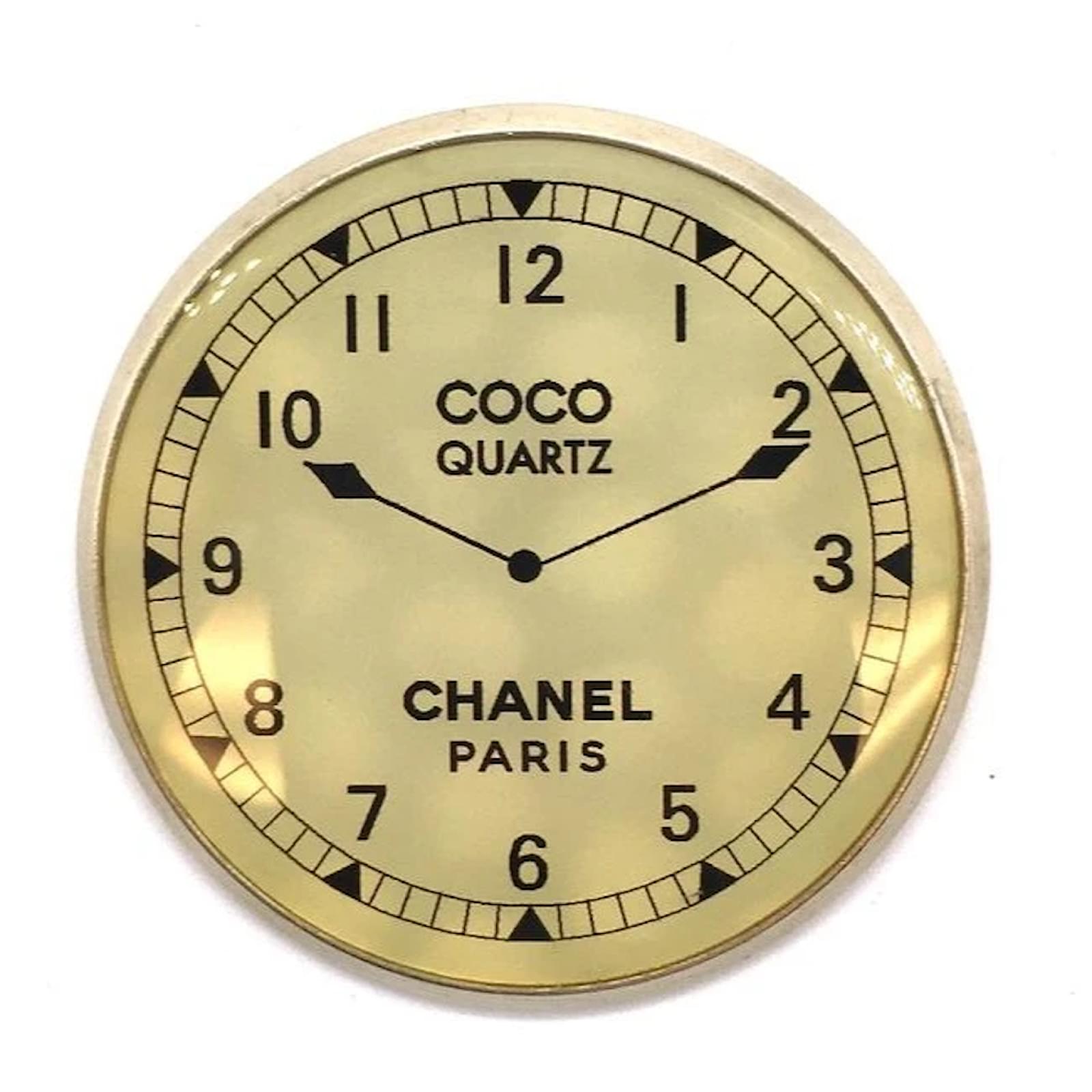 Chanel Gold CC Clock Coco Quartz Hardware Brooch Golden Metal ref ...