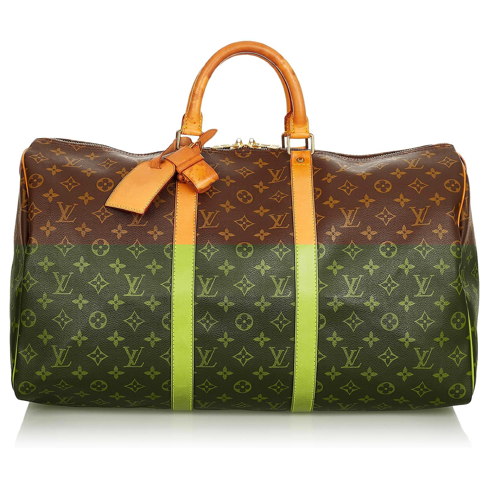Louis Vuitton Brown Monogram Keepall 50 Leather Cloth ref.395240 - Joli ...