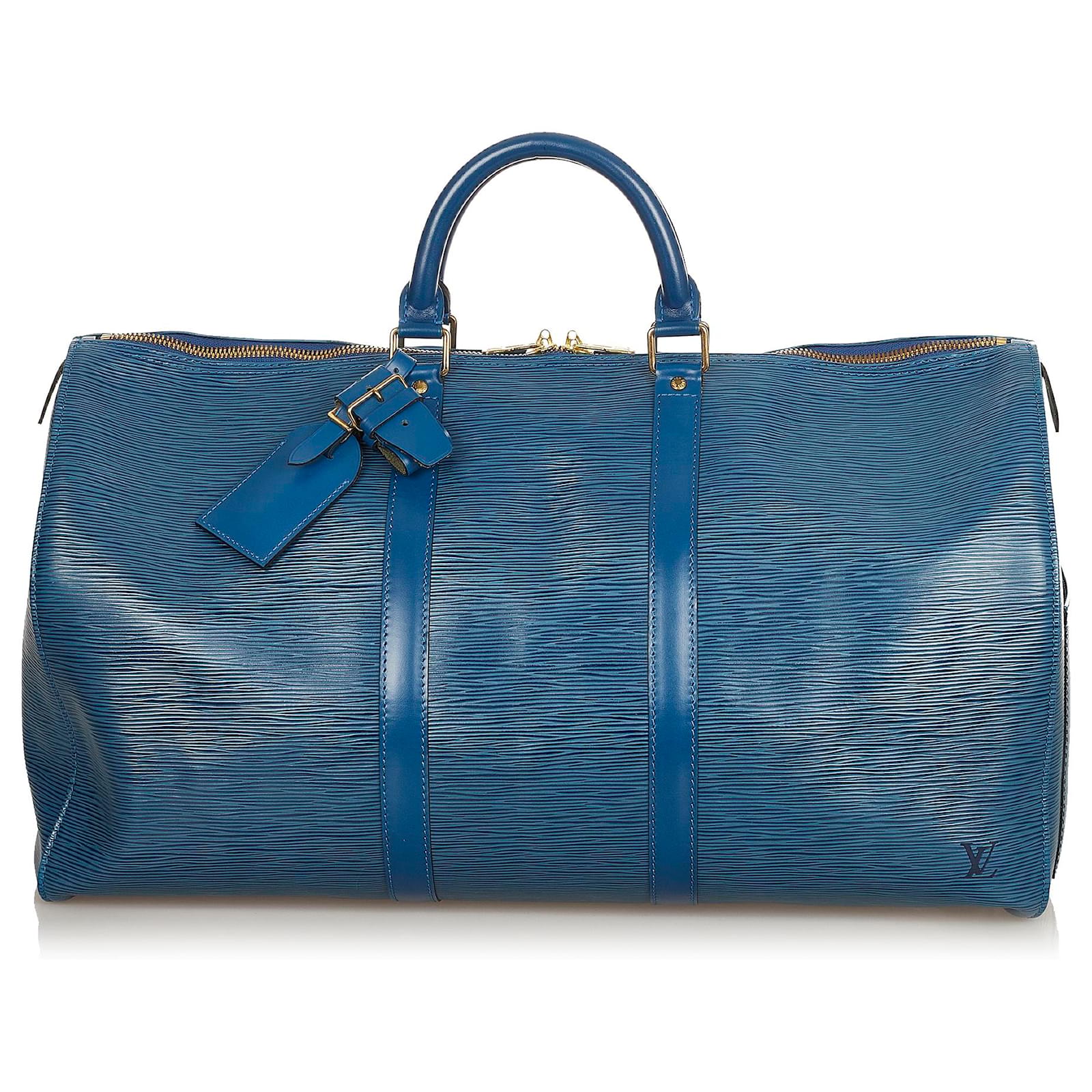 Louis Vuitton Blue Epi Keepall 50 Cuir Bleu ref.397484 - Joli Closet