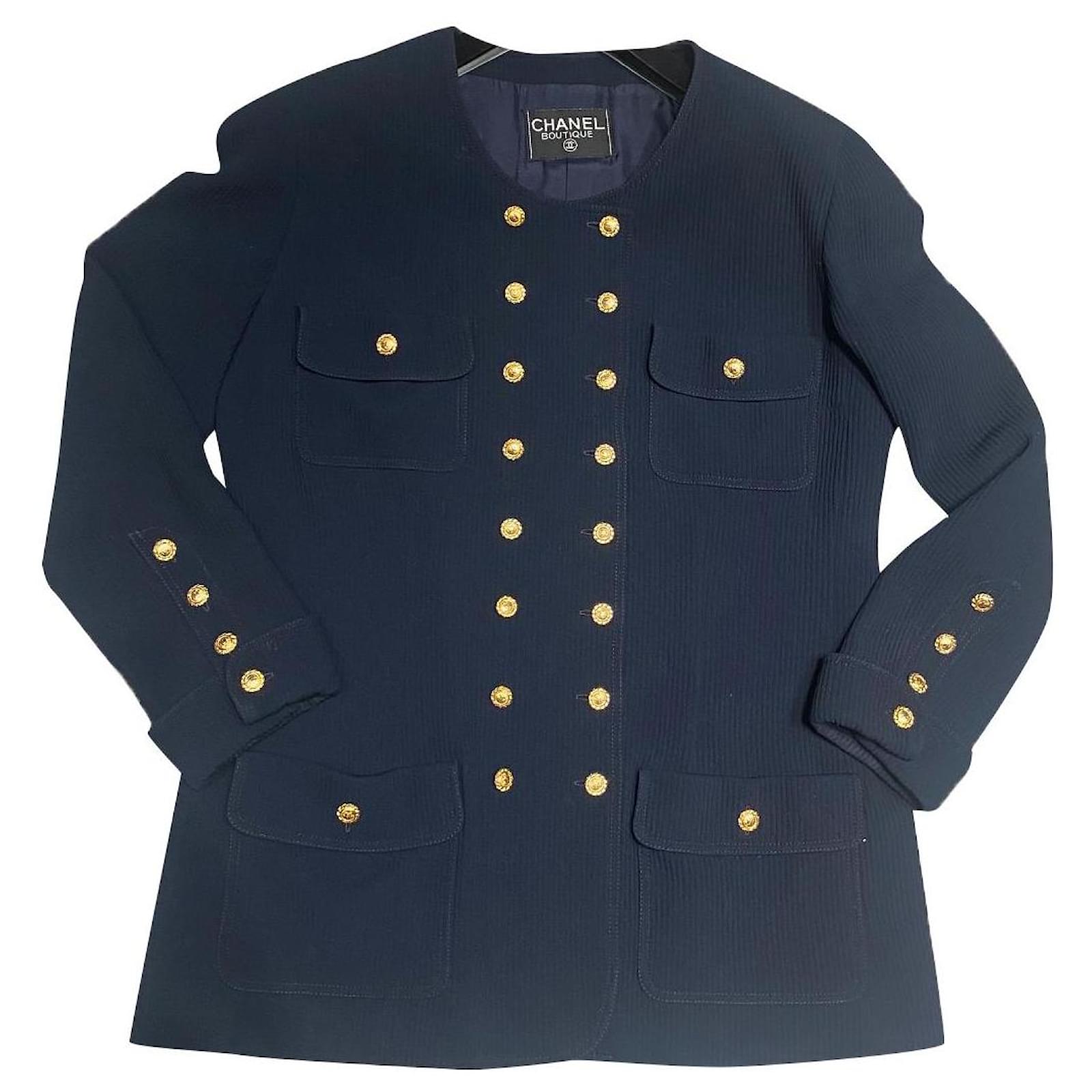 Chanel Jackets Navy blue Wool ref.398328 - Joli Closet